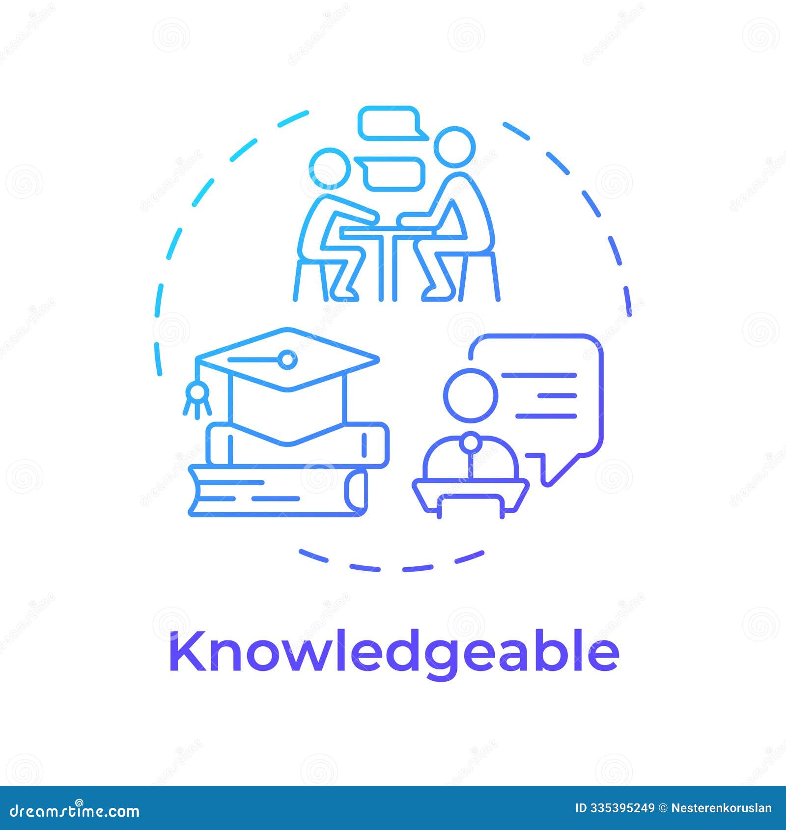 Knowledgeable Blue Gradient Concept Icon Stock Vector - Illustration of ...