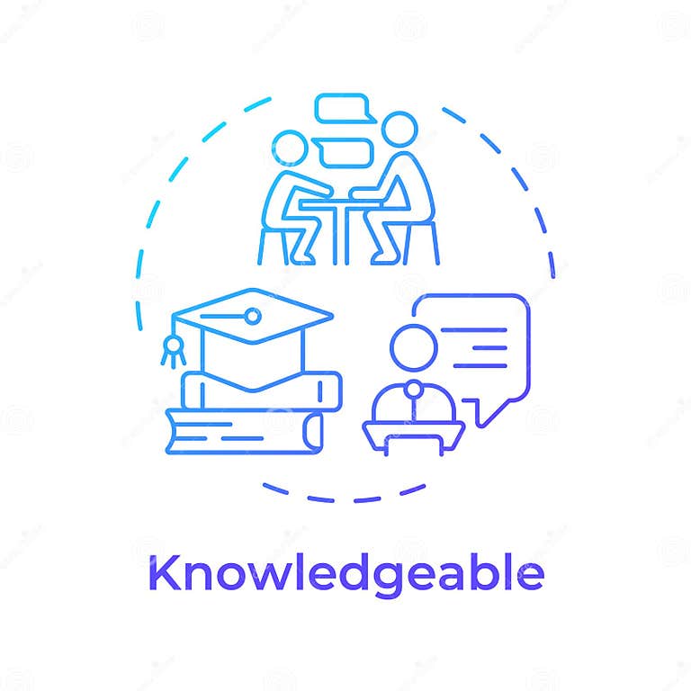 Knowledgeable Blue Gradient Concept Icon Stock Vector - Illustration of ...