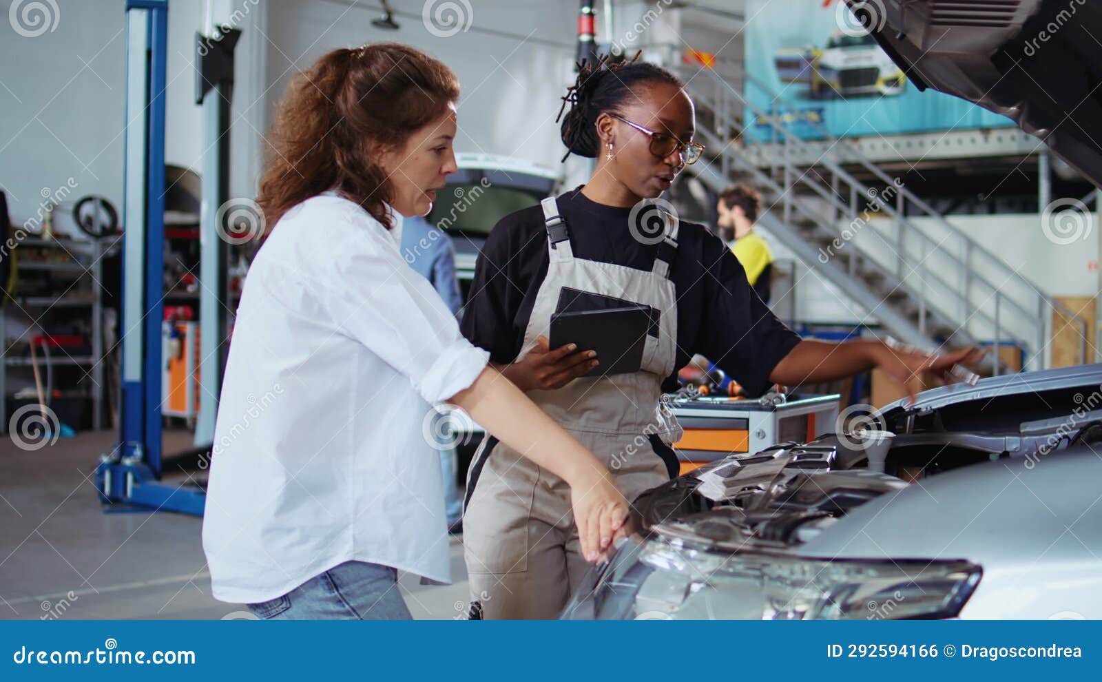 Employee Listens To Client Car Request Stock Footage - Video of repair ...