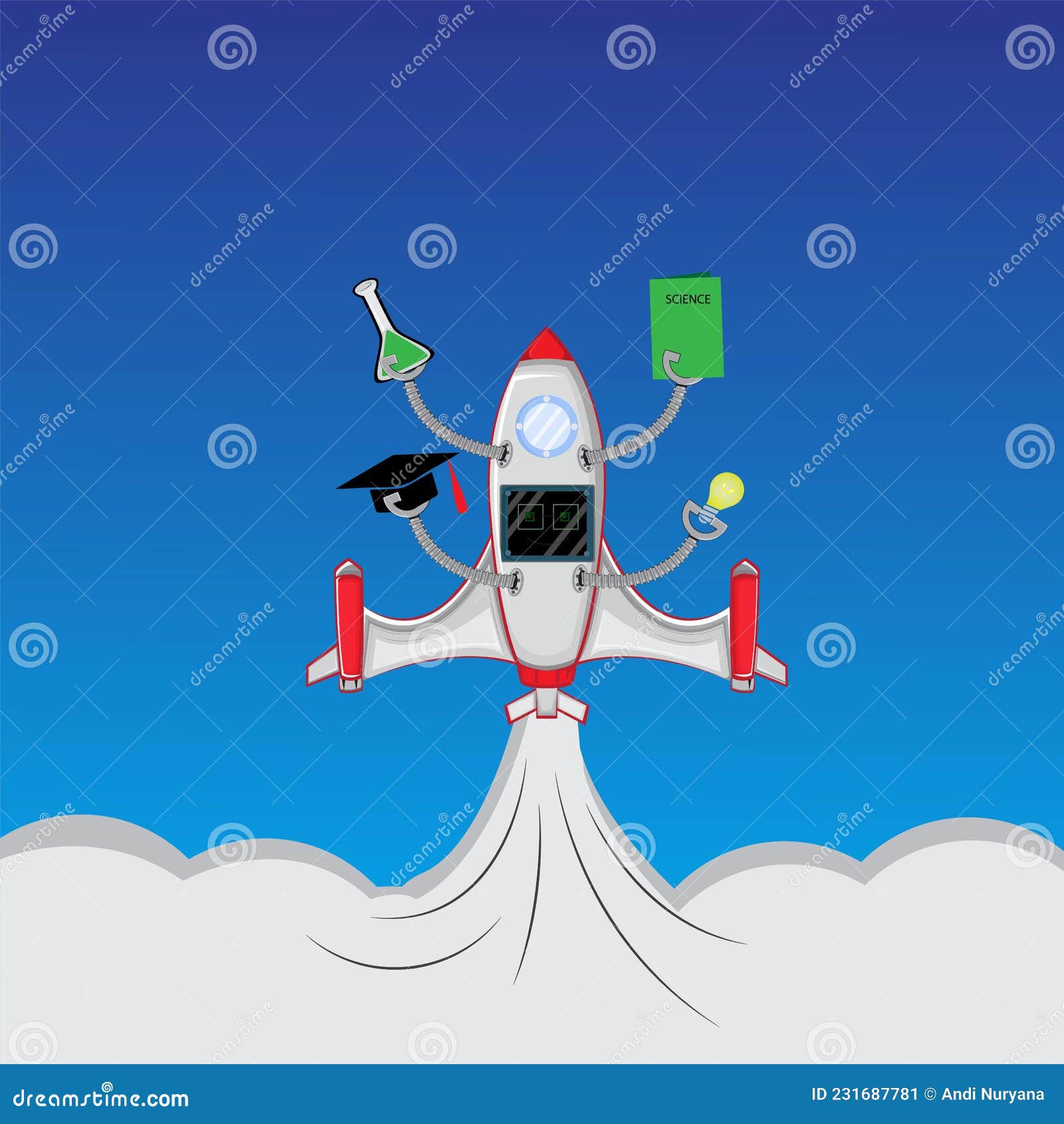 Illustration Vector Graphic of the Mascot Knowledge ROCKET Stock Vector ...
