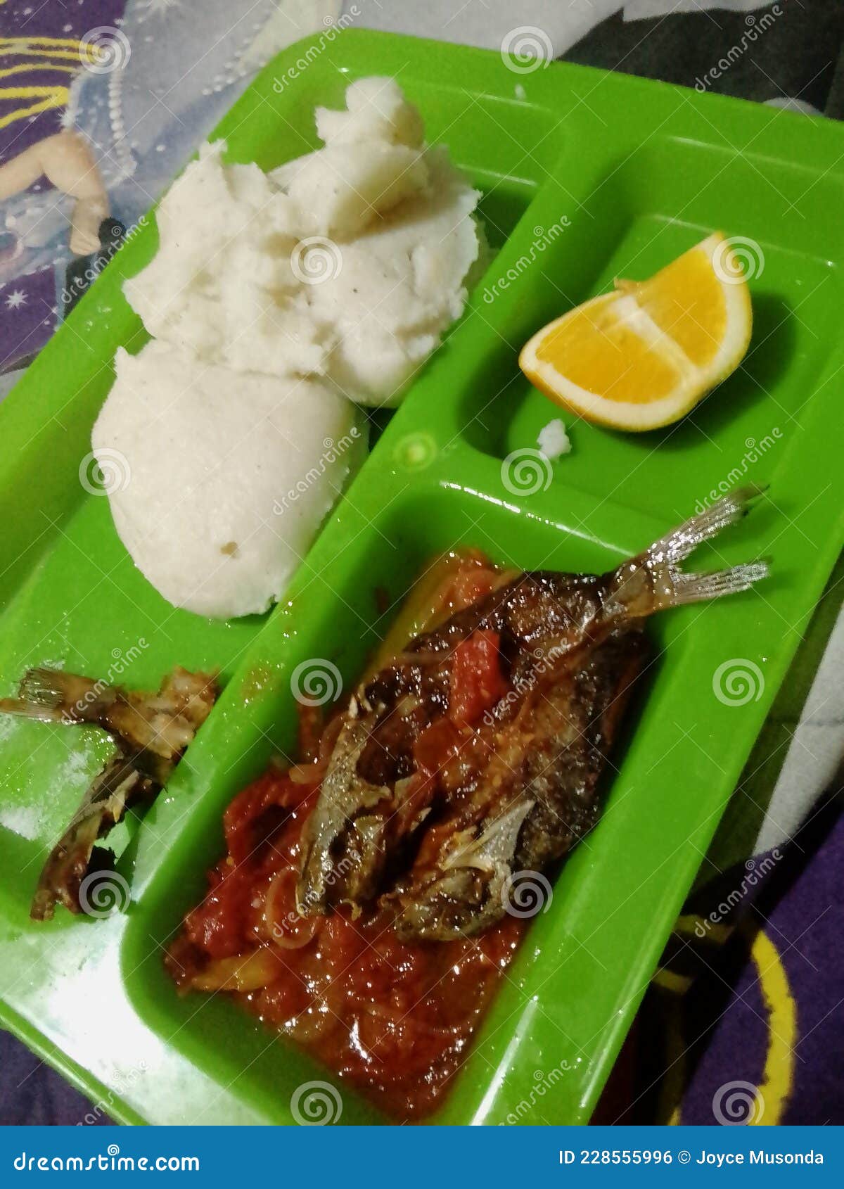 Nshima and dryfish stock photo. Image of breakfast, supper - 228555996