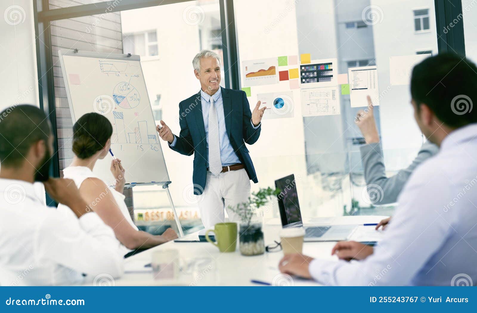 He Knows How To Work a Presentation. a Group of Businesspeople in a ...