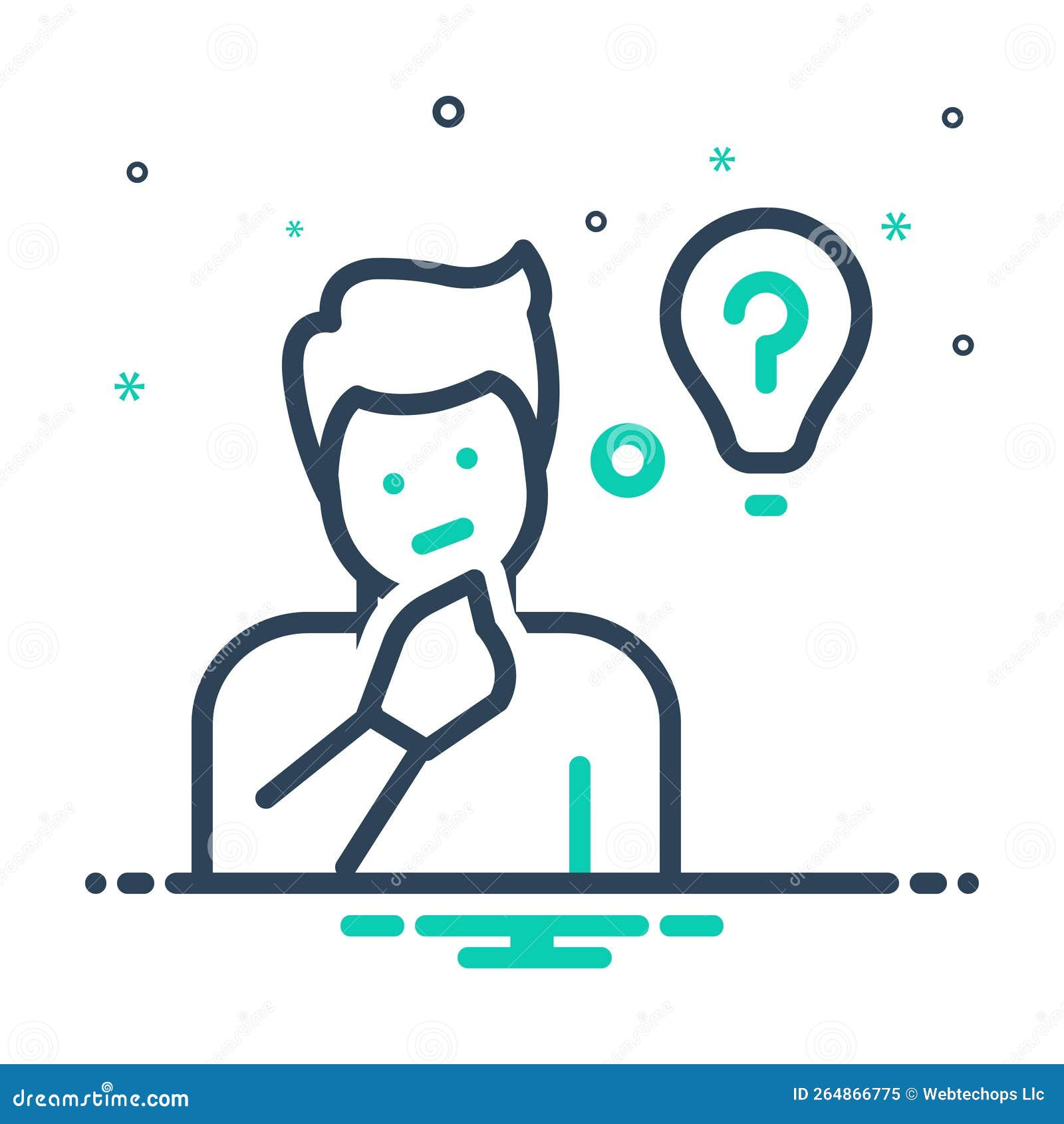 Mix Icon for Knows, Think and Question Stock Illustration ...