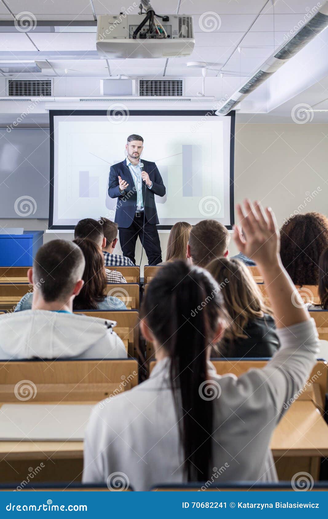 She always Knows the Right Answer Stock Image - Image of raising ...