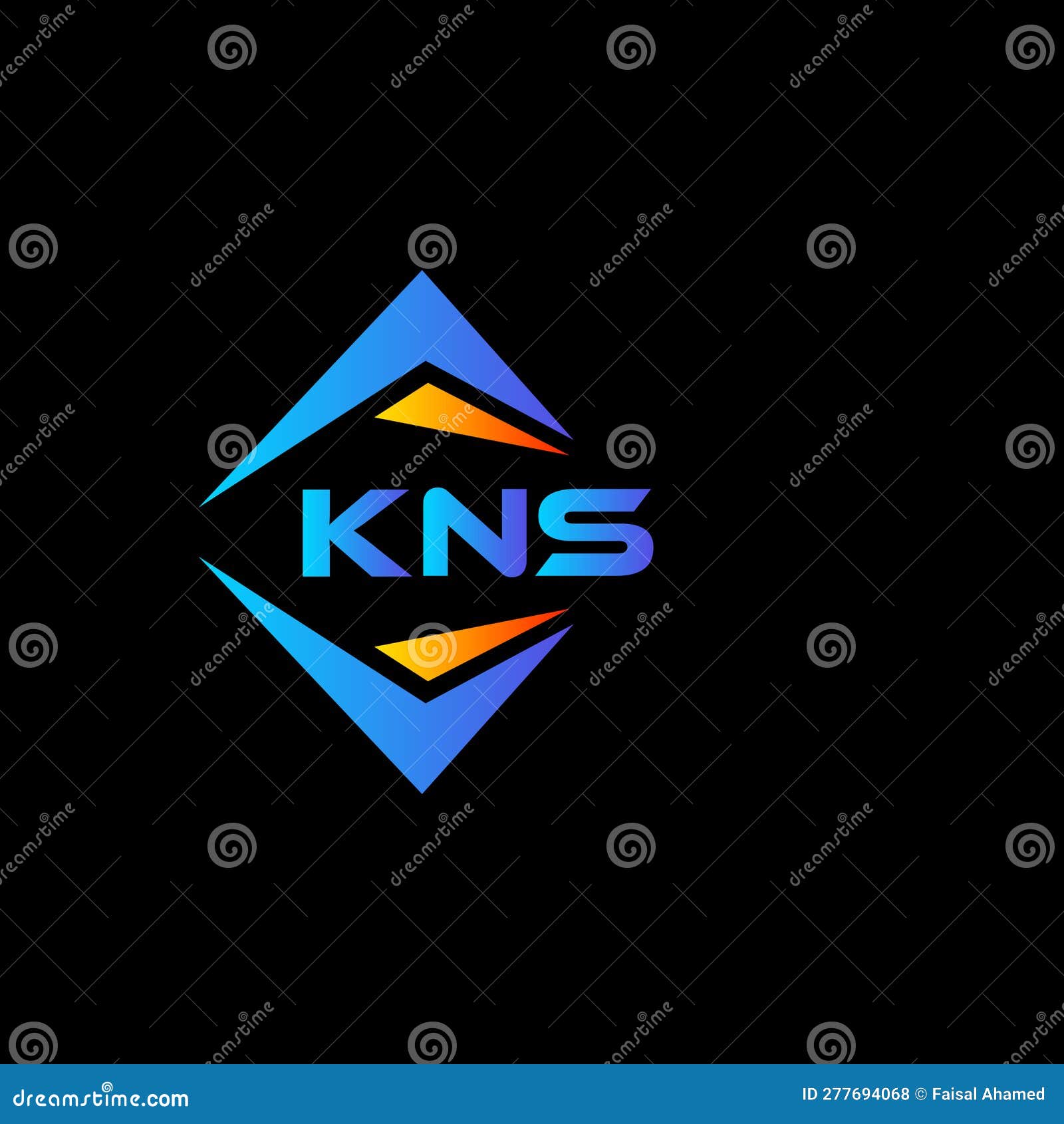KNS Abstract Technology Logo Design on Black Background. KNS Creative ...