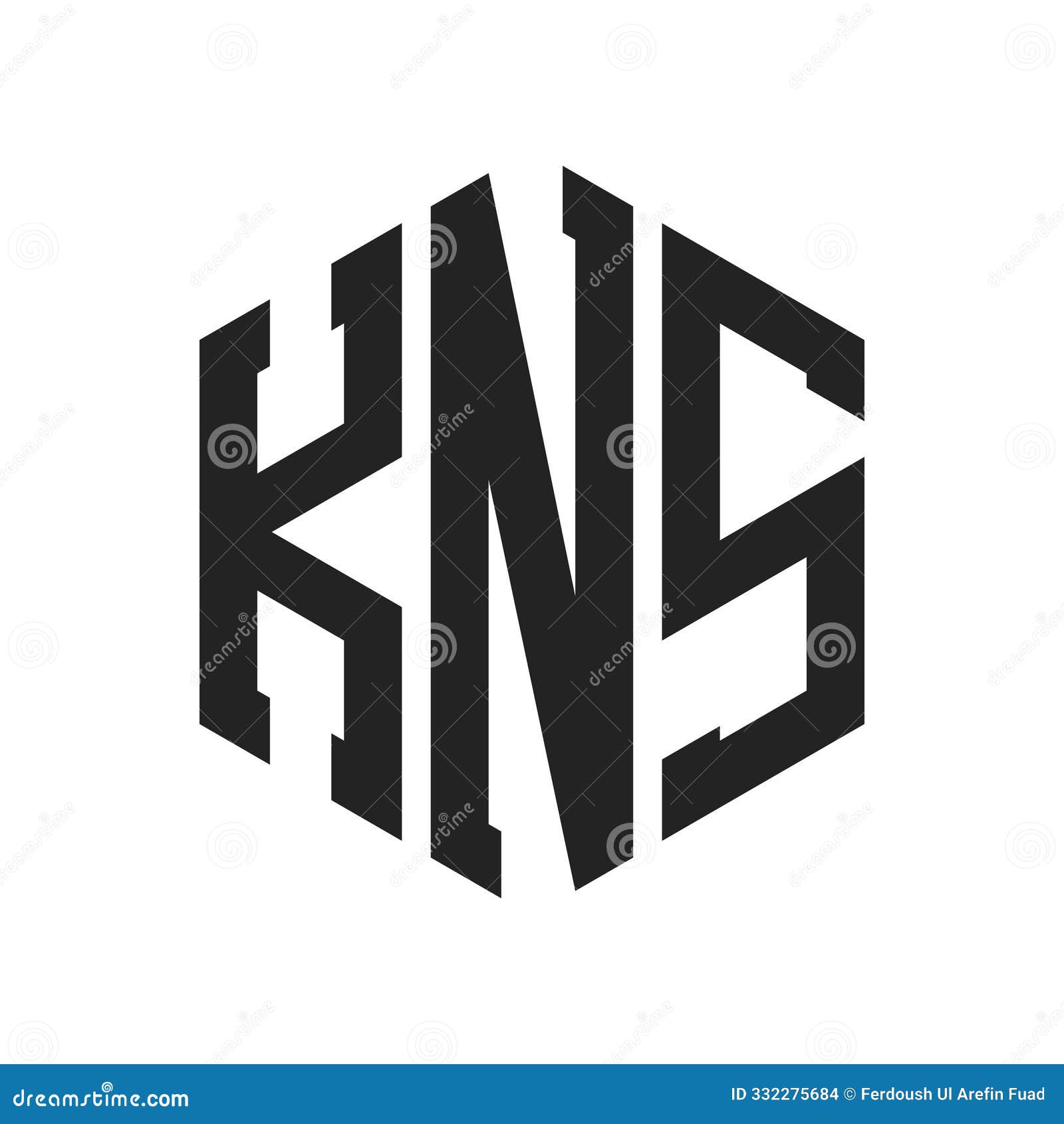KNS Logo Design. Initial Letter KNS Monogram Logo Using Hexagon Shape ...