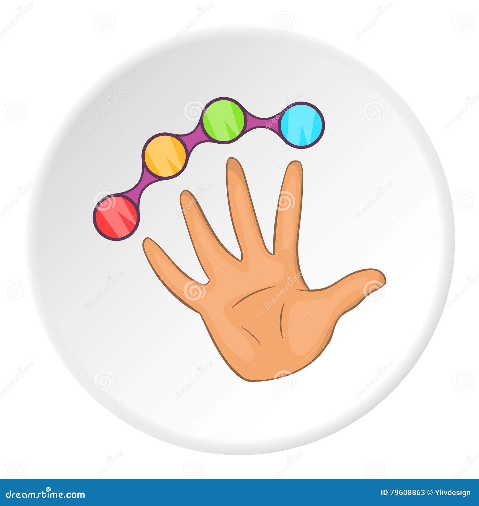 Knuckles with Hand Icon, Cartoon Style Stock Vector - Illustration of ...
