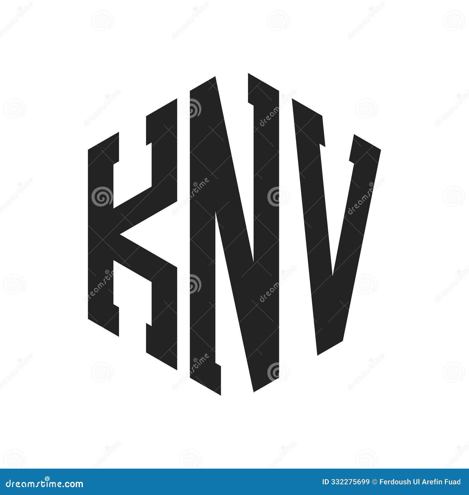 KNV Logo Design. Initial Letter KNV Monogram Logo Using Hexagon Shape ...