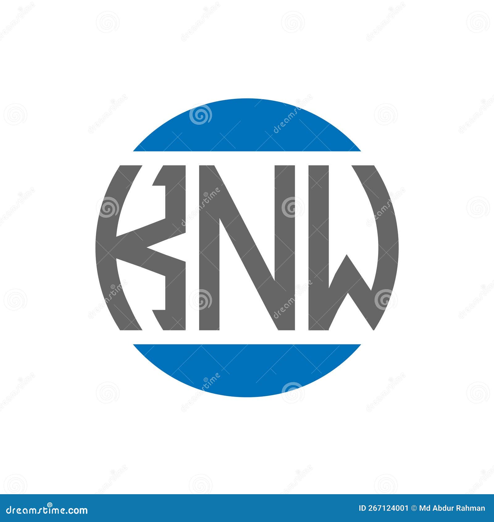 KNW Letter Logo Design on White Background. KNW Creative Initials ...