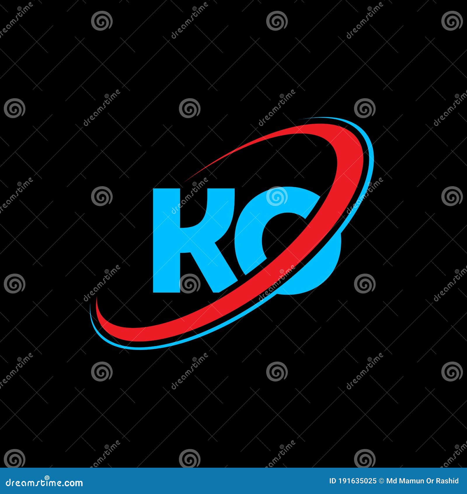 KO K O Letter Logo Design. Initial Letter KO Linked Circle Uppercase ...