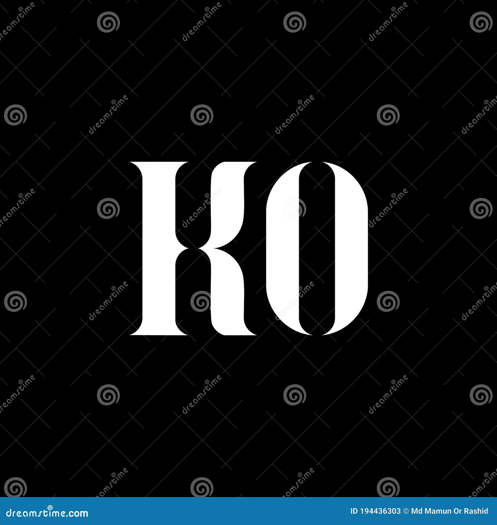 KO K O Letter Logo Design. Initial Letter KO Uppercase Monogram Logo ...