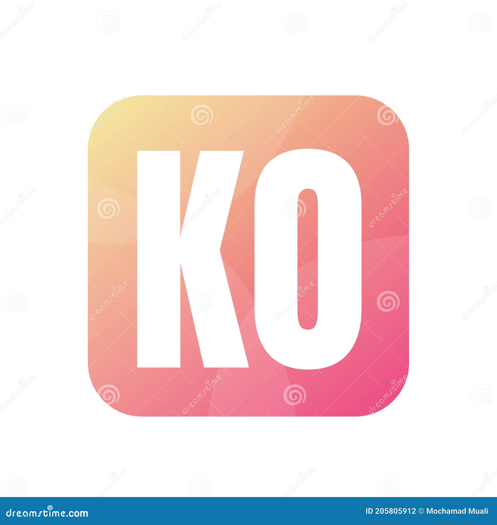 KO Letter Logo Design with Simple Style Stock Vector - Illustration of ...
