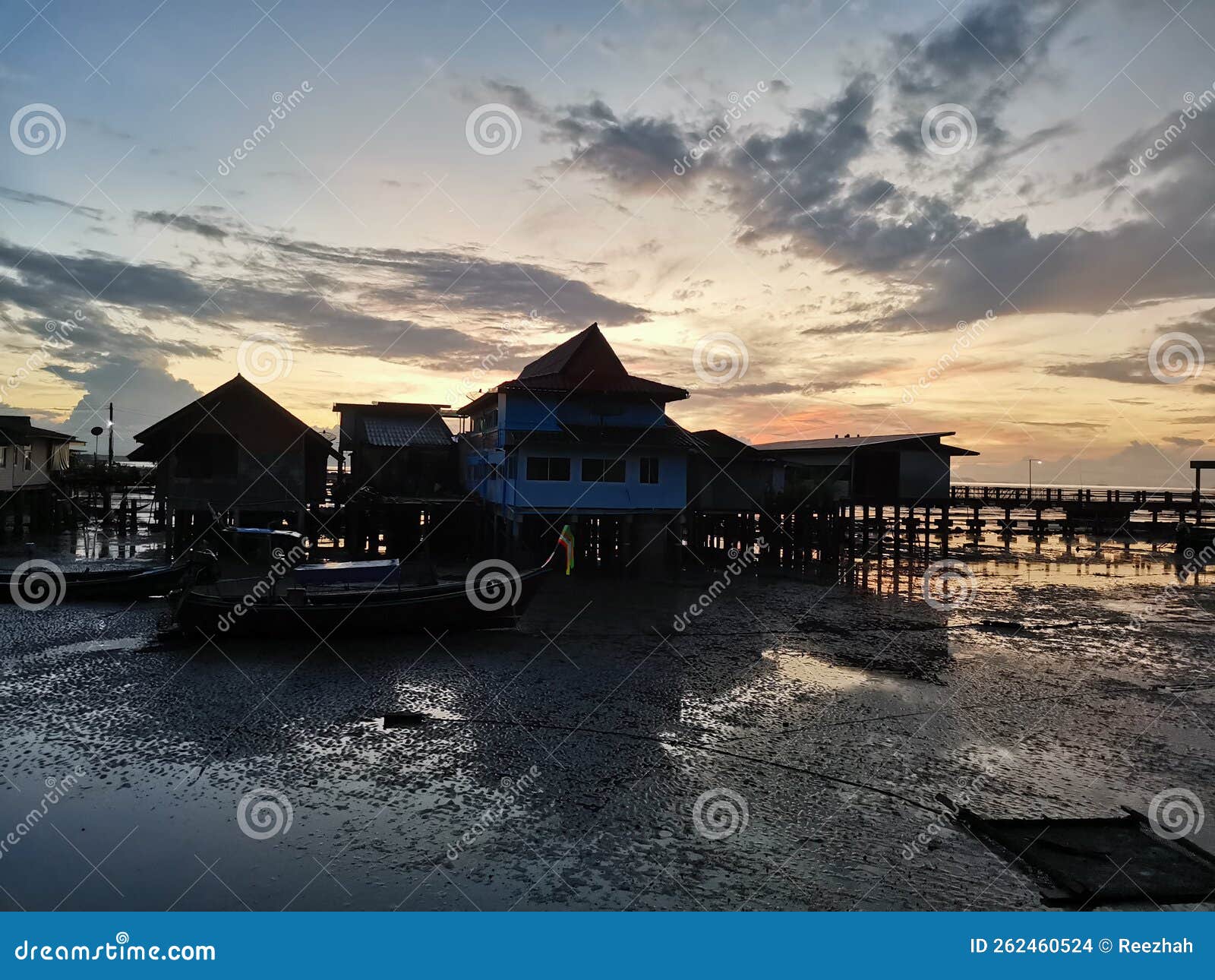 Ko Libong stock photo. Image of reflection, shore, sunrise - 262460524