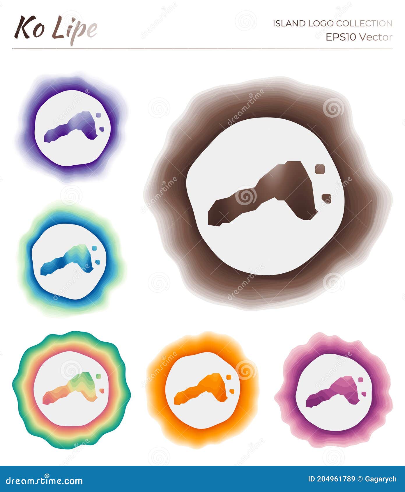 Ko Lipe logo collection. stock vector. Illustration of design - 204961789