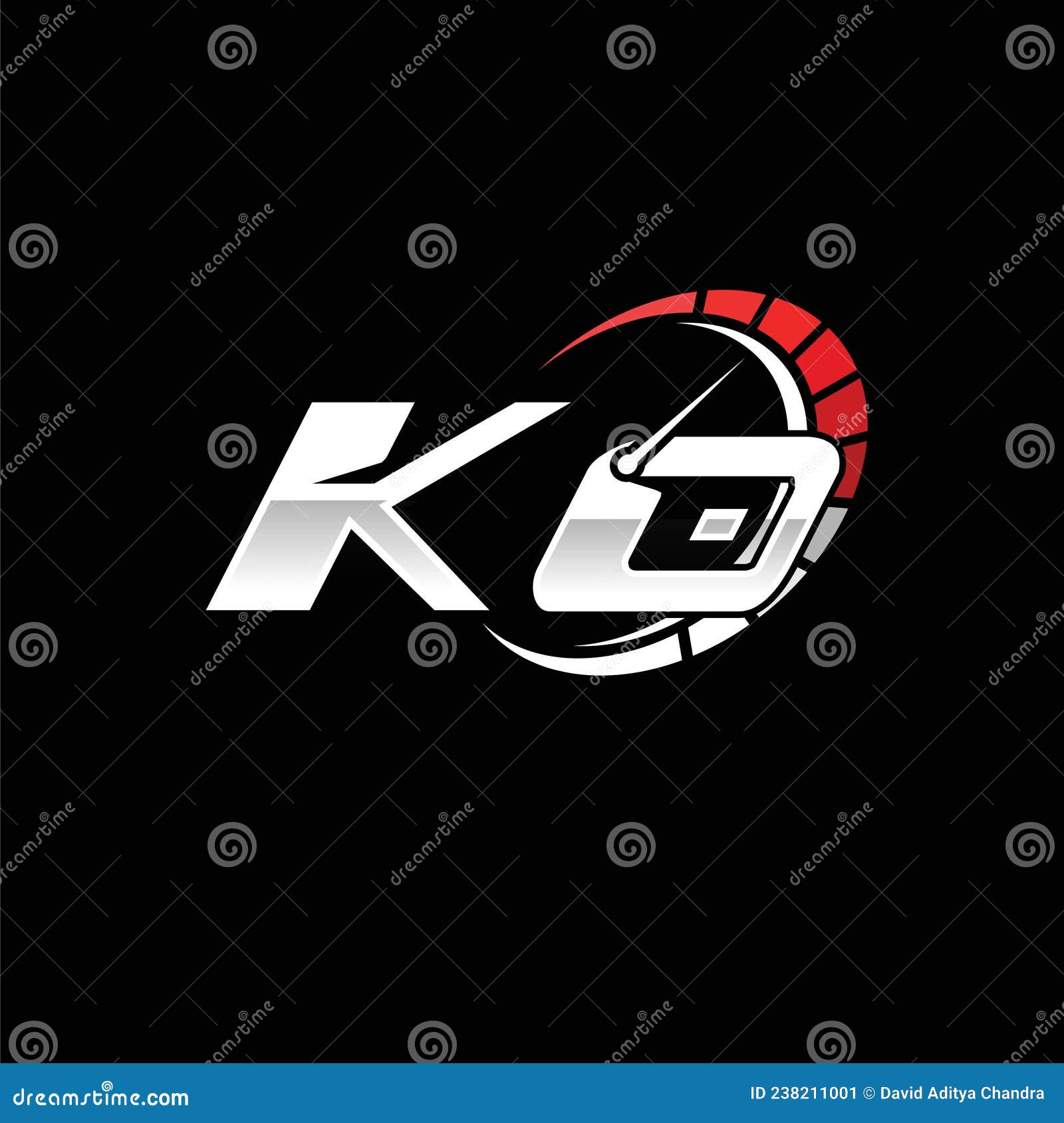 KO Logo Letter Speed Meter Racing Style Stock Vector - Illustration of ...