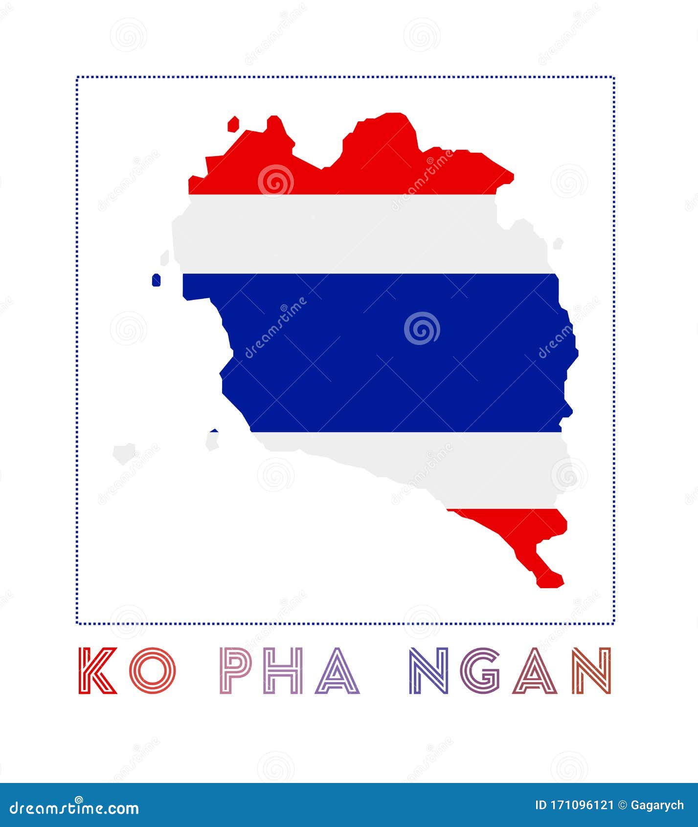 Ko Pha Ngan Logo. Map of Ko Pha Ngan with Island. Stock Vector ...