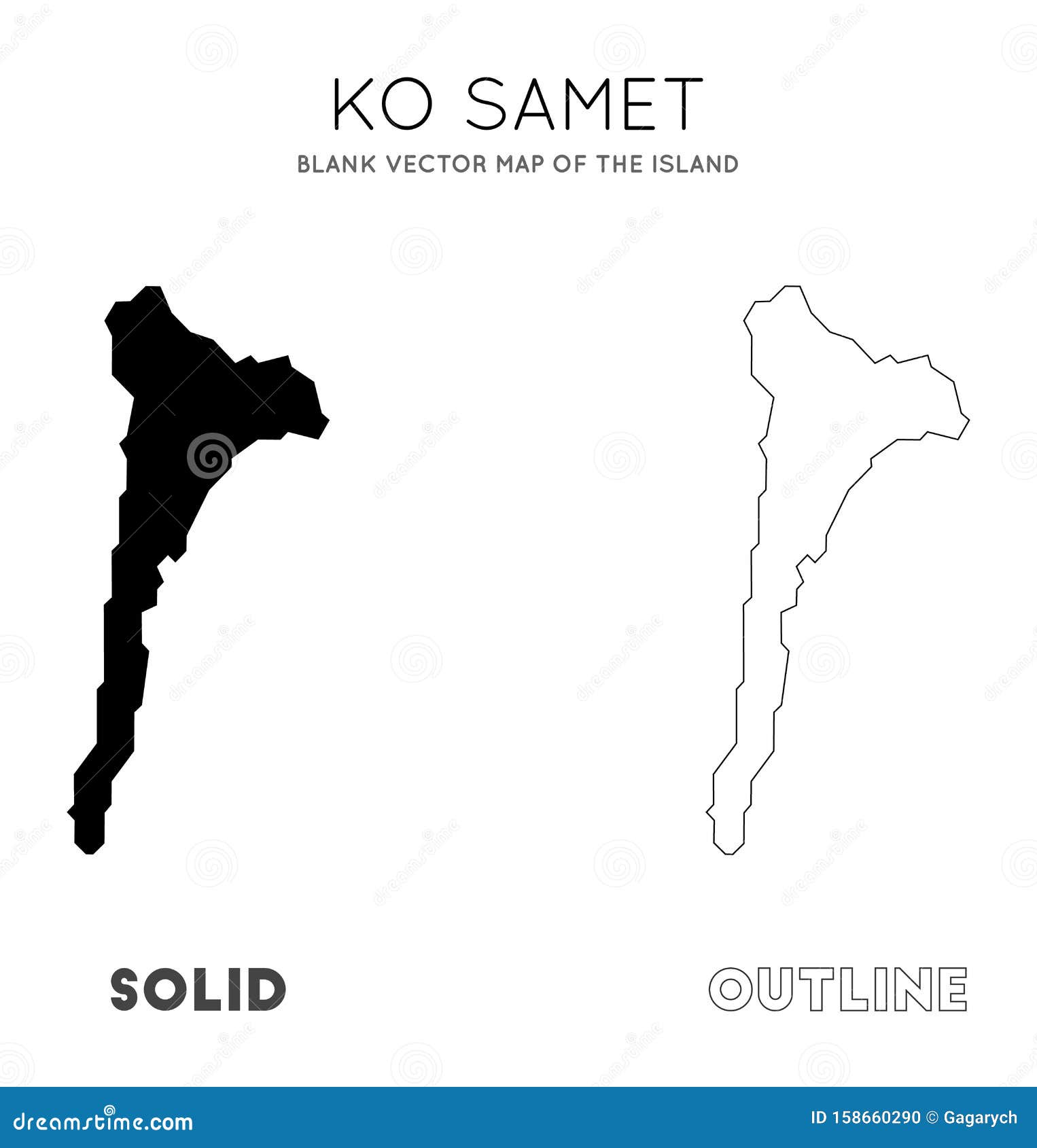 Ko Samet map. stock vector. Illustration of geography - 158660290