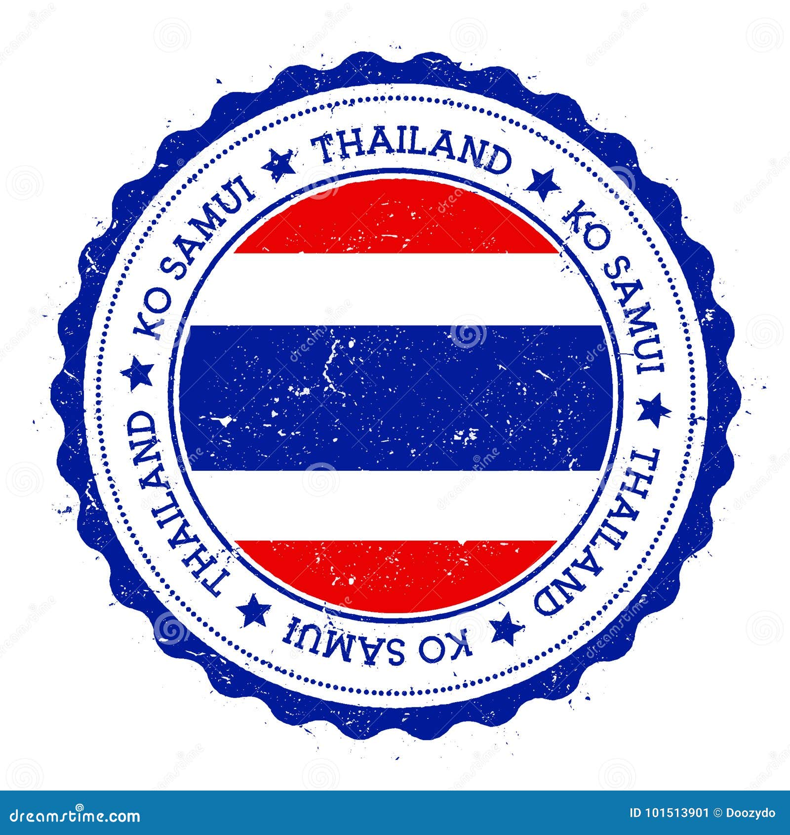 Ko Samui flaggaemblem vektor illustrationer. Illustration av äventyr ...