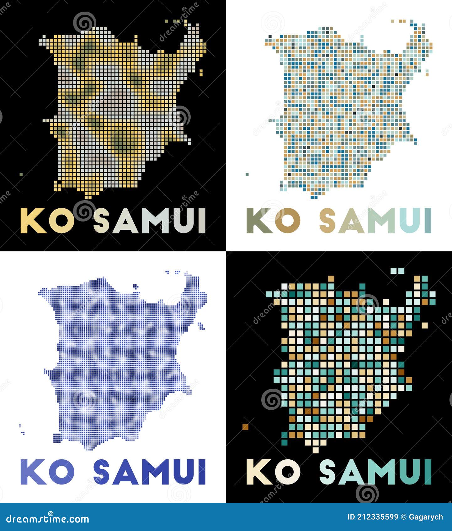 Ko Samui map. stock vector. Illustration of atlas, national - 212335599