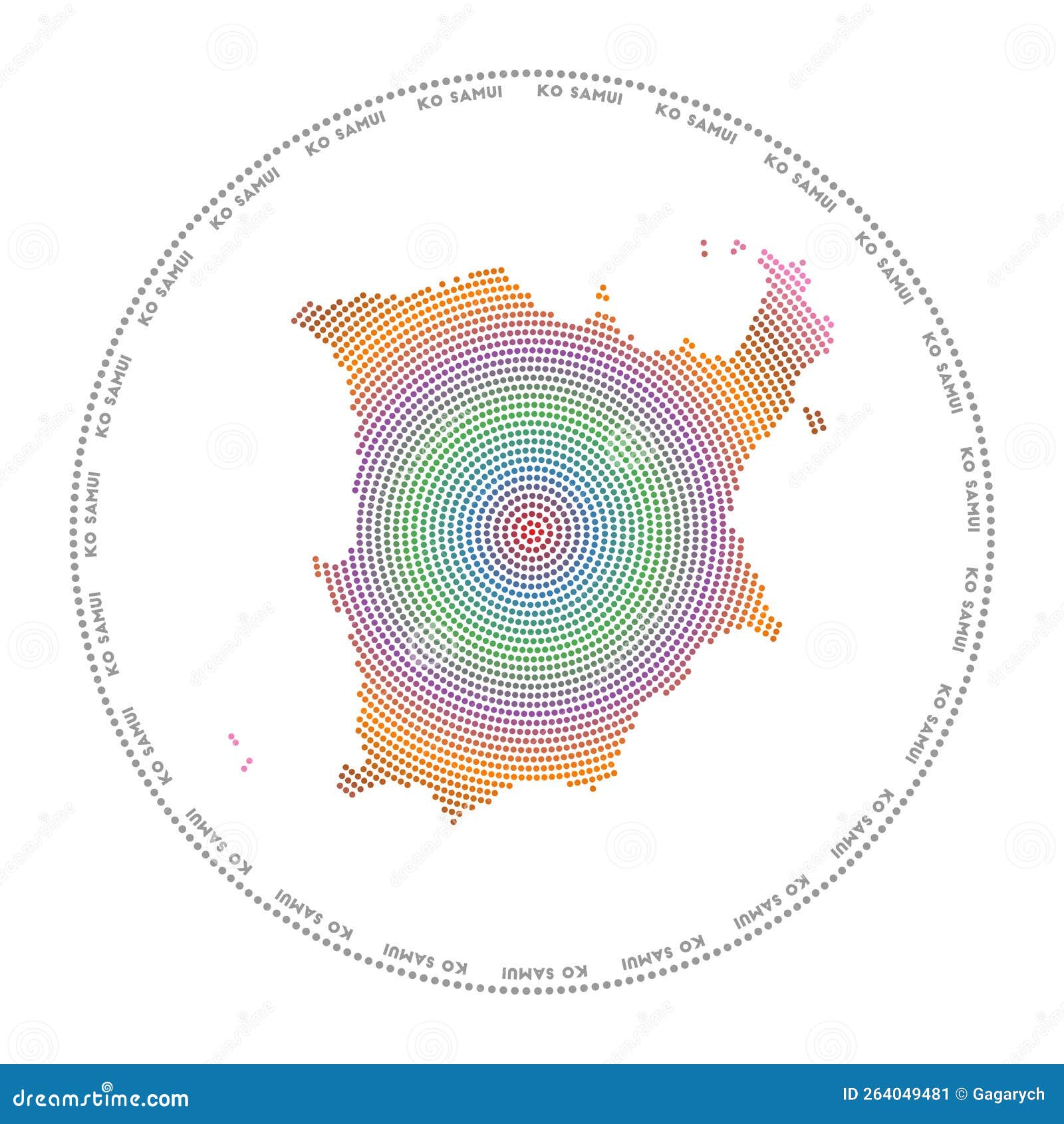 Ko Samui round logo. stock vector. Illustration of digital - 264049481