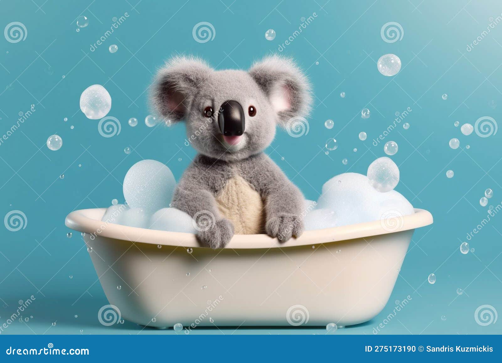 Koala in a Bathtub with Soap Bubbles and Foam. Generative AI Stock ...