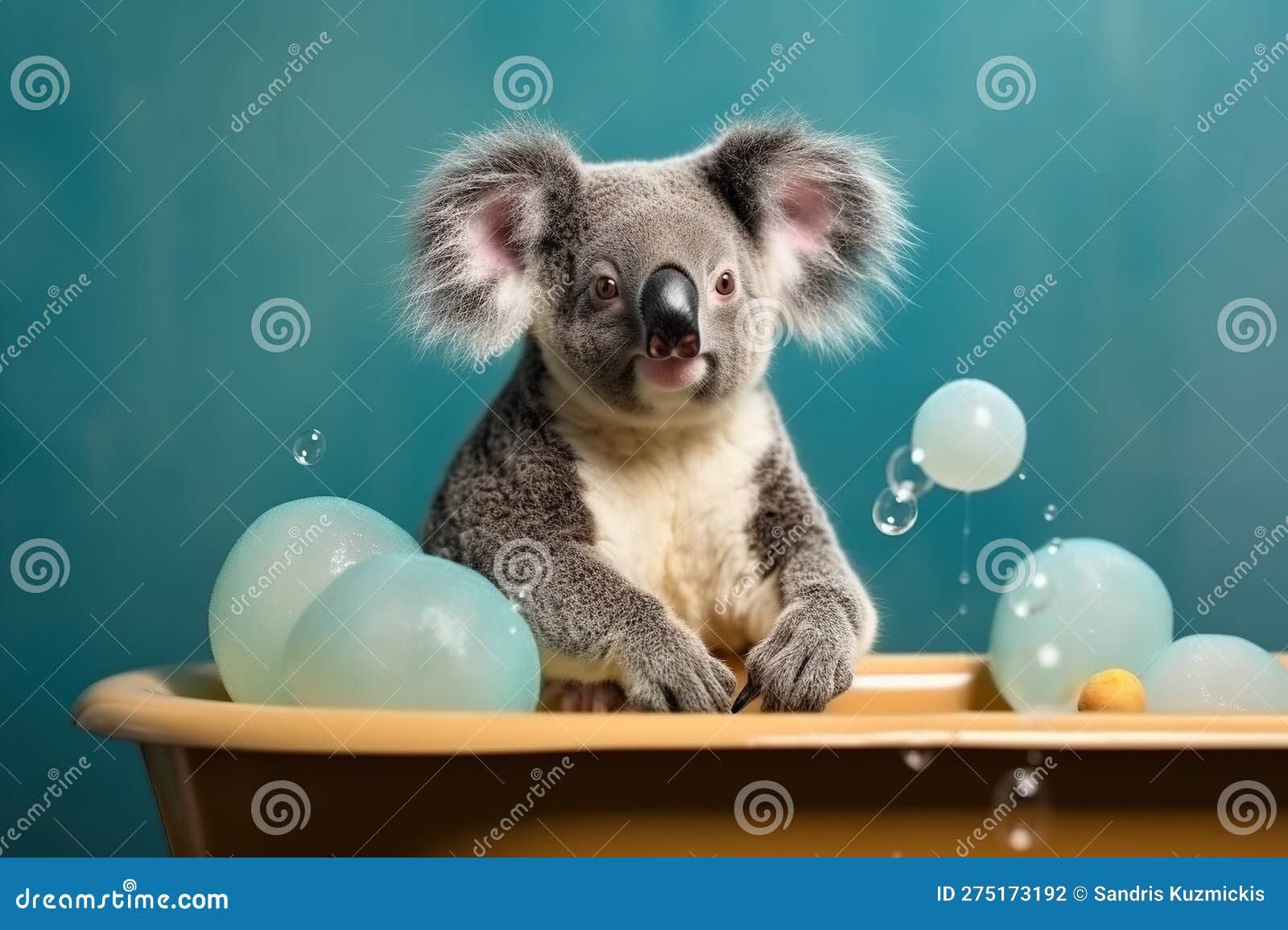 Koala in a Bathtub with Soap Bubbles and Foam. Generative AI Stock ...