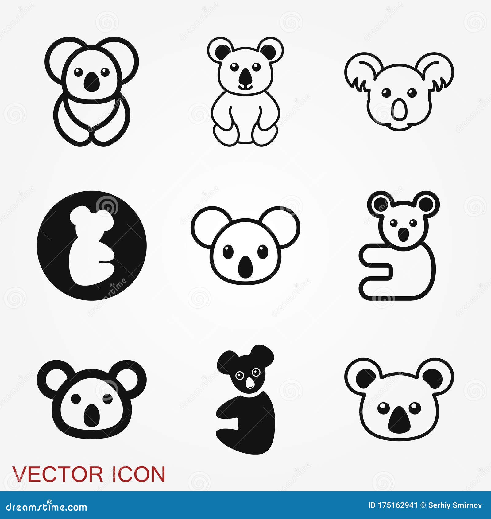 Koala Bear Icon Animal Symbol, Logo, Symbol Stock Vector - Illustration ...