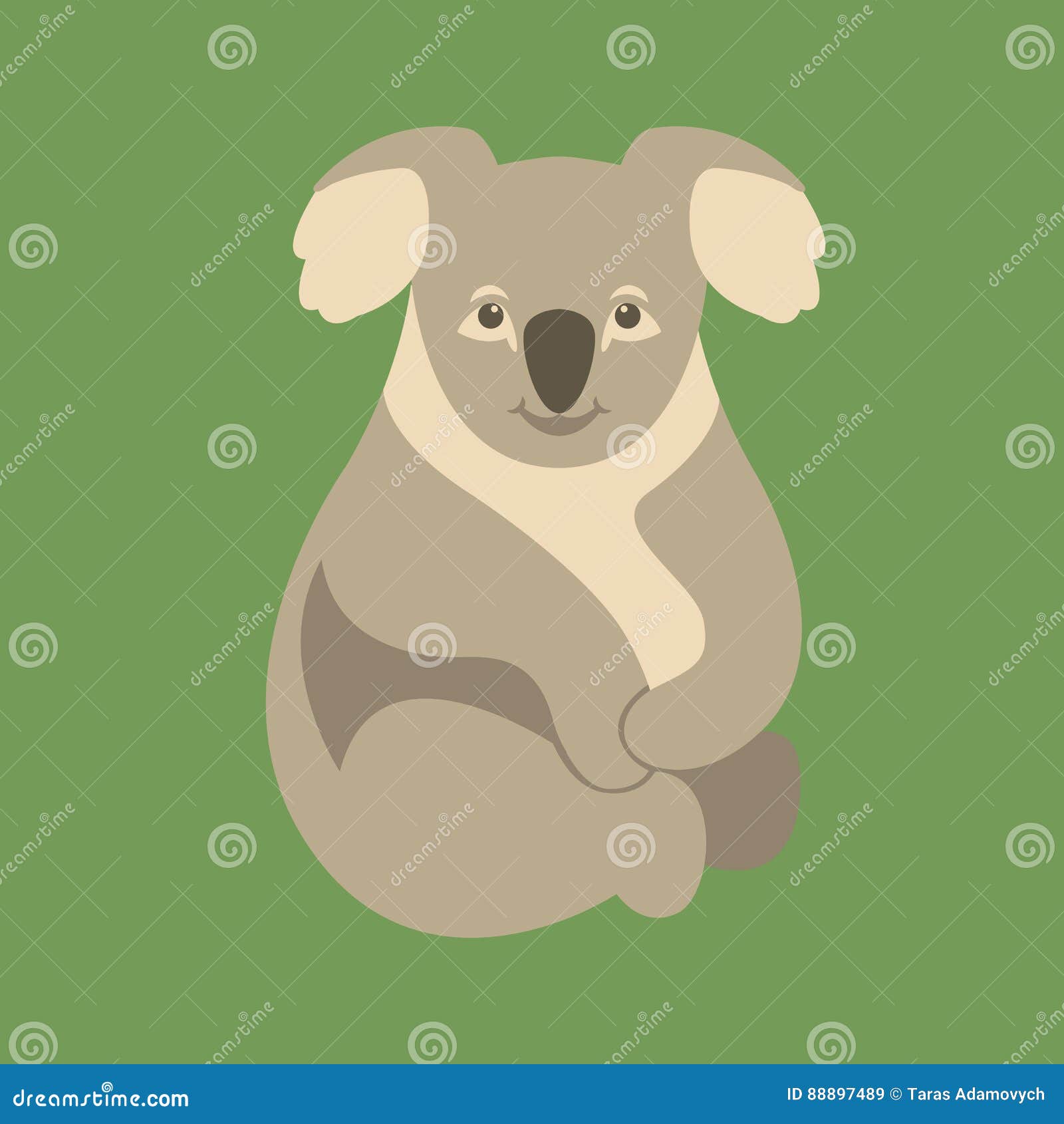 Koala Bear Vector Illustration Style Flat Stock Vector - Illustration ...