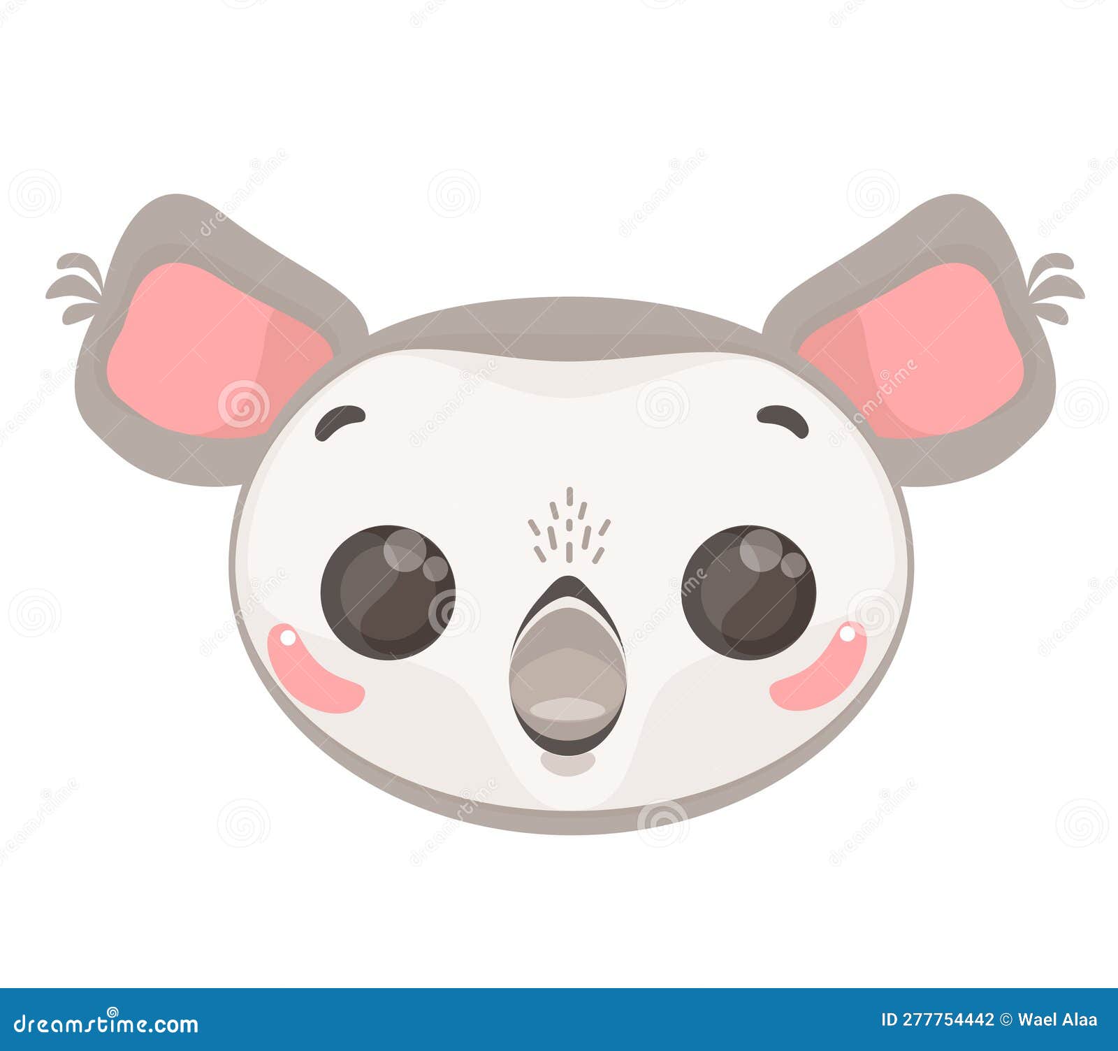 Koala Big Eyes Nice Cute Face Stock Illustration - Illustration of face ...