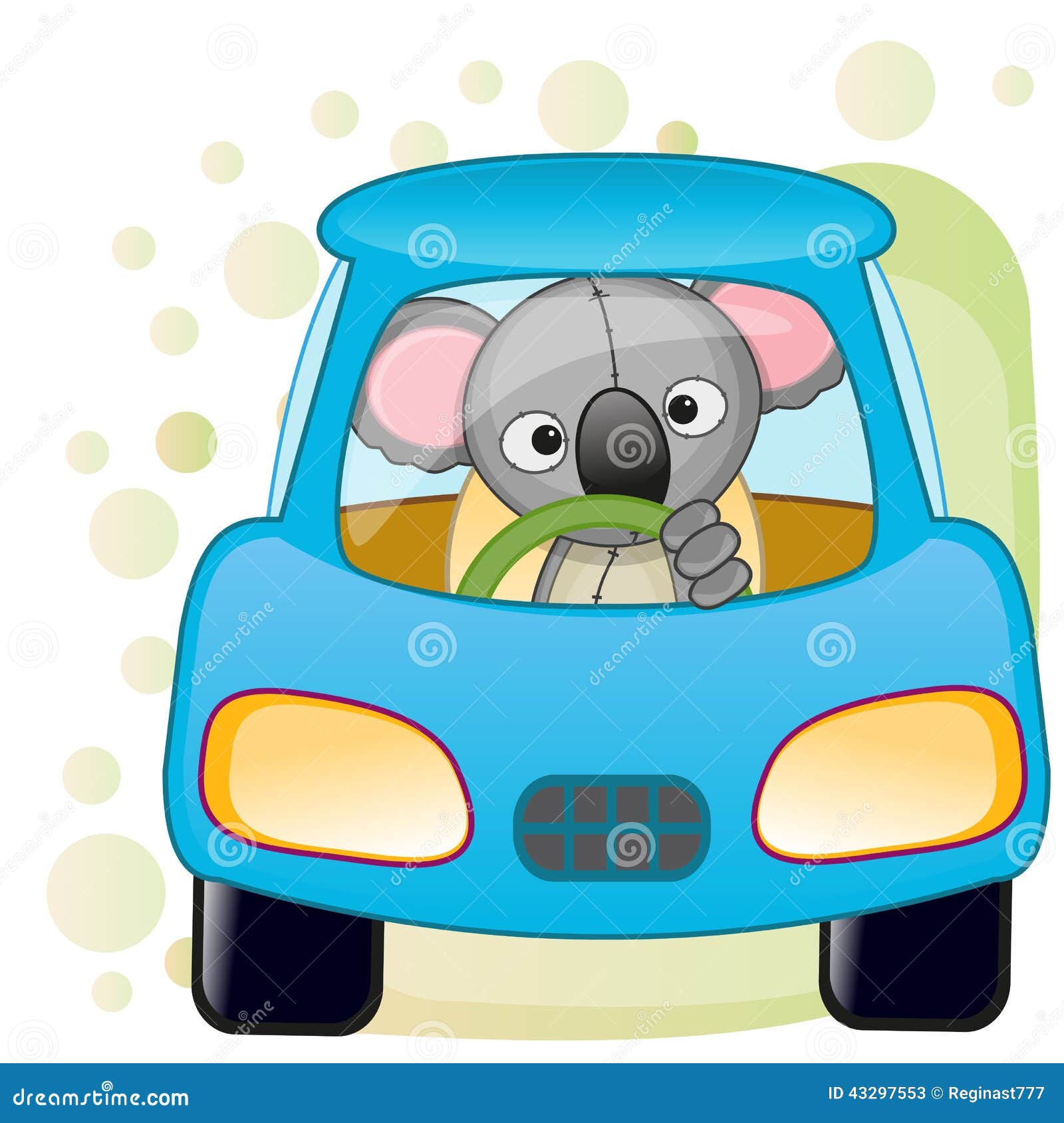 Koala in a car stock vector. Illustration of graphic - 43297553