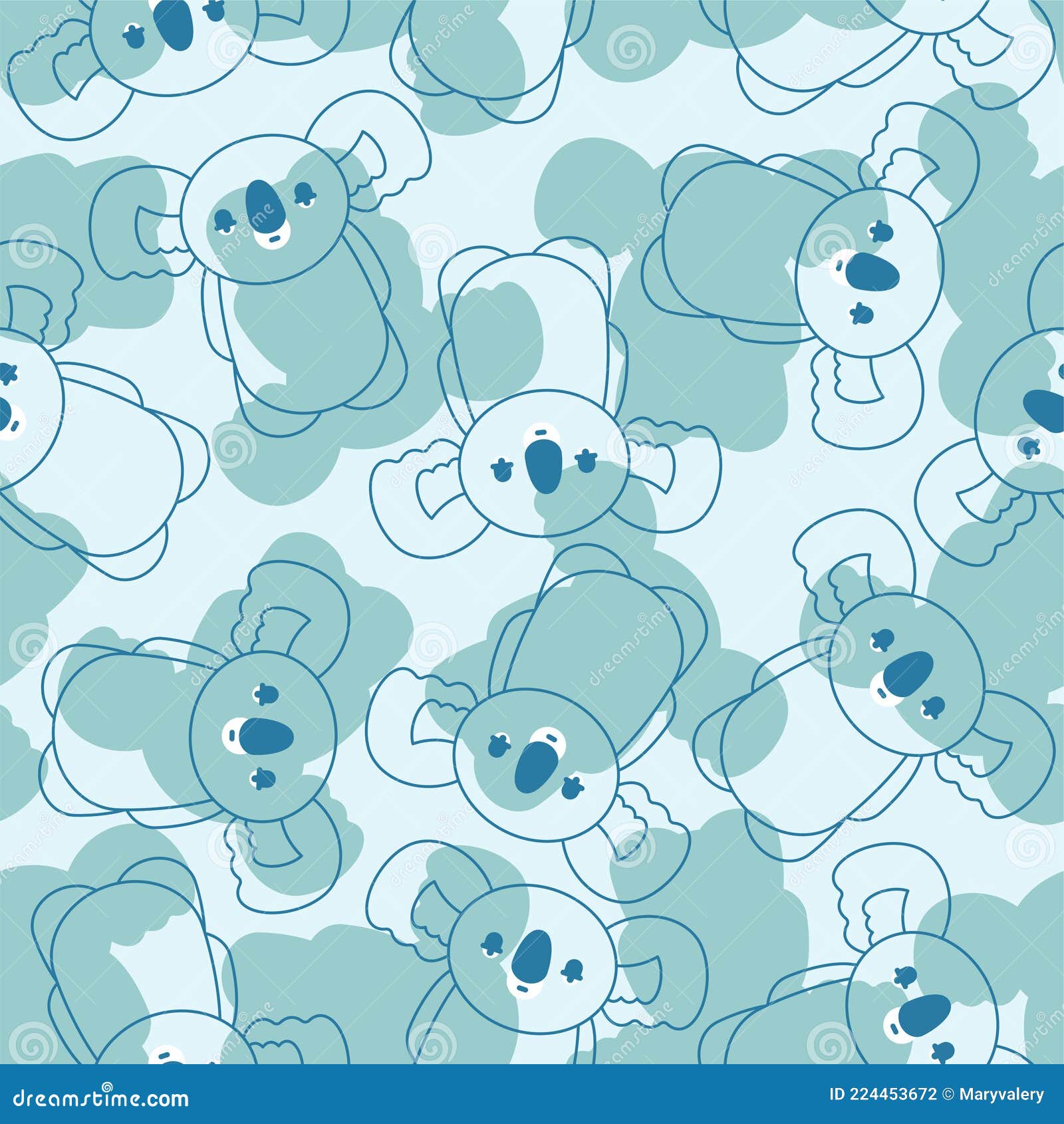 Koala Cartoon Pattern Seamless. Australian Marsupial Bears Background ...