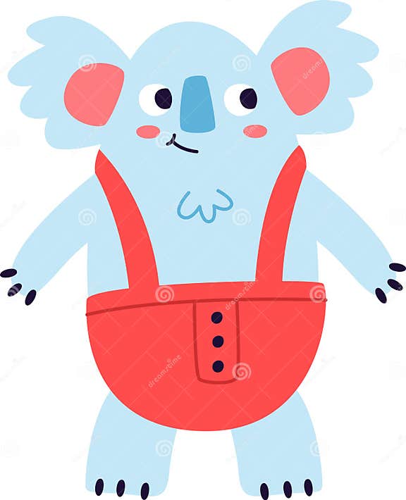 Koala with Clothes Hand Drawn Stock Illustration - Illustration of cute ...