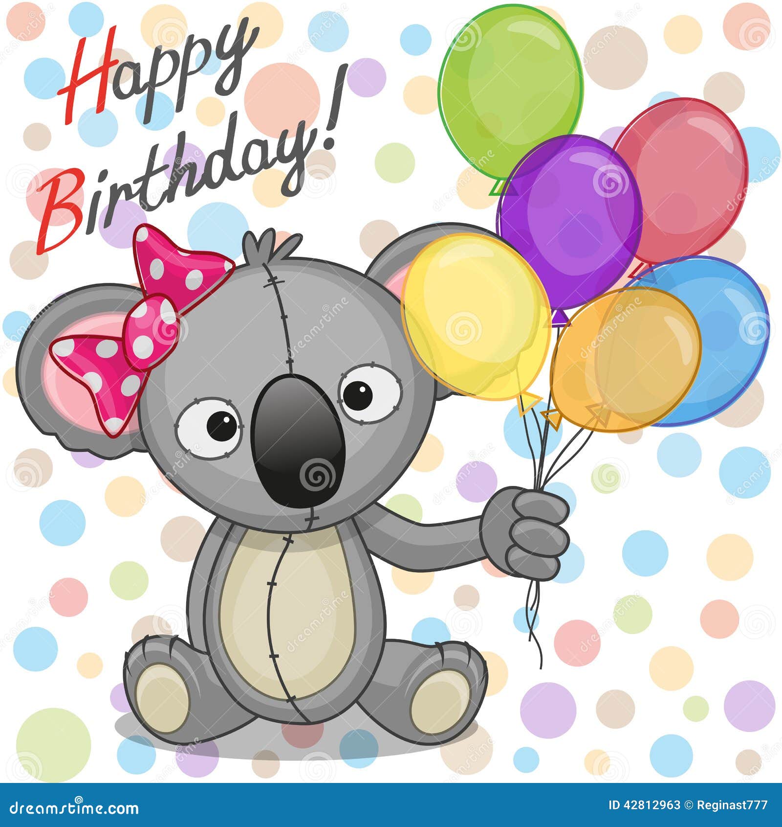 Koala con los globos ilustración del vector. Ilustración de coala ...