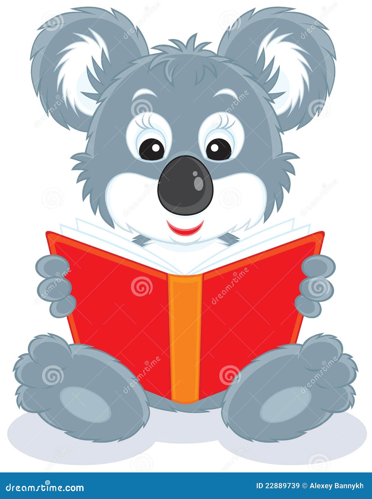Koala cub reading a book stock vector. Illustration of baby - 22889739