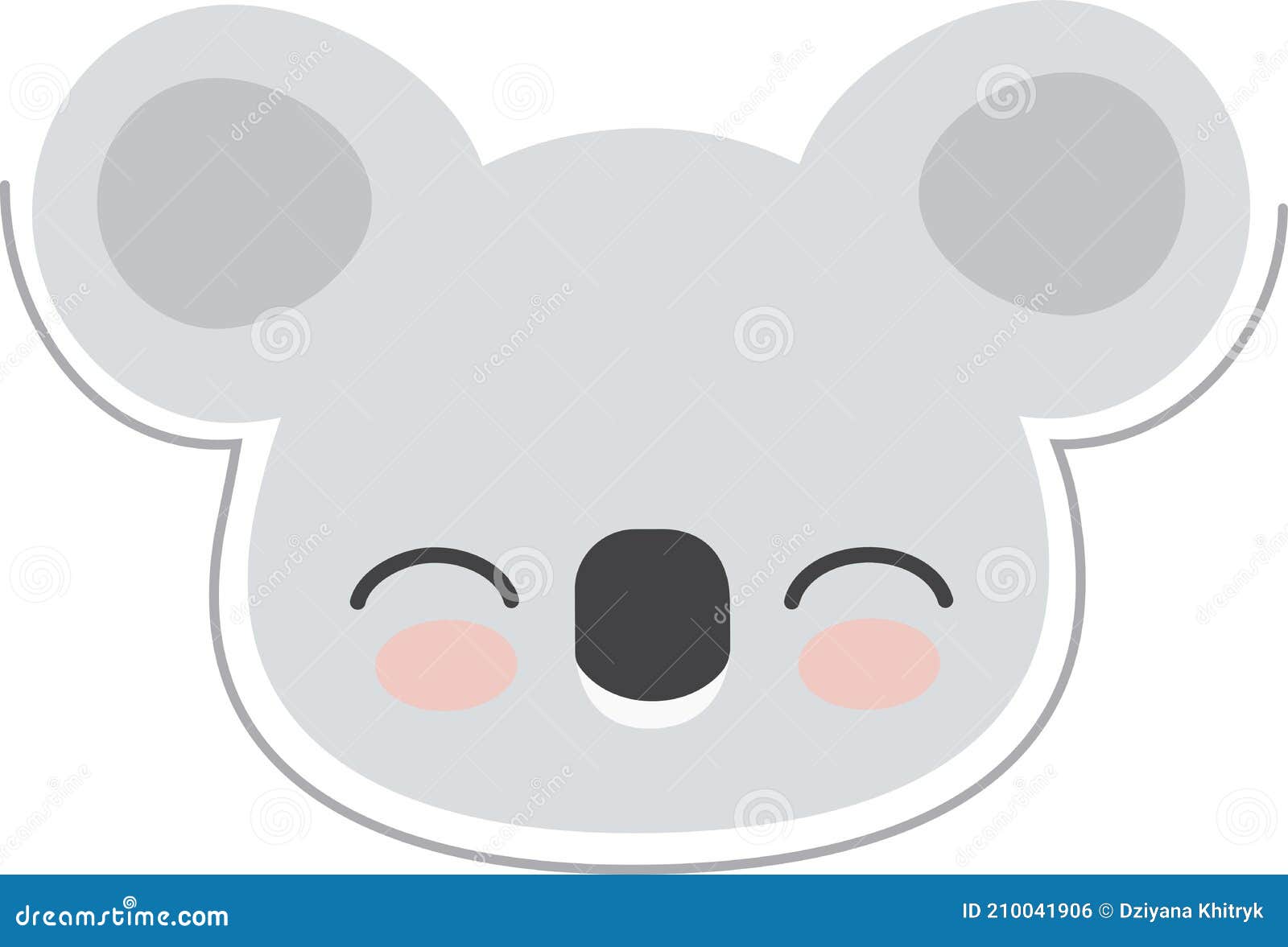 Koala Cute Face Icon. Australian Animal Design Stock Vector ...