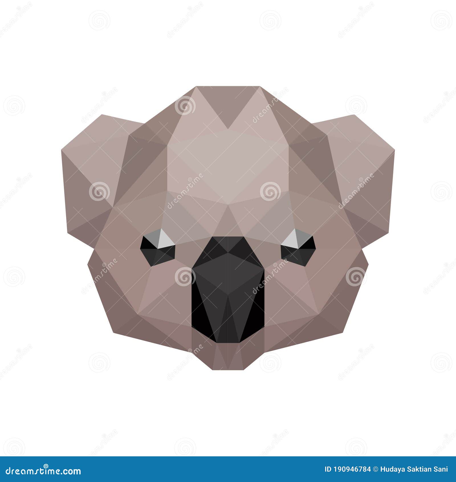 KOALA CUTE FACE with POLYGONAL GEOMETRIC STYLE Stock Vector ...