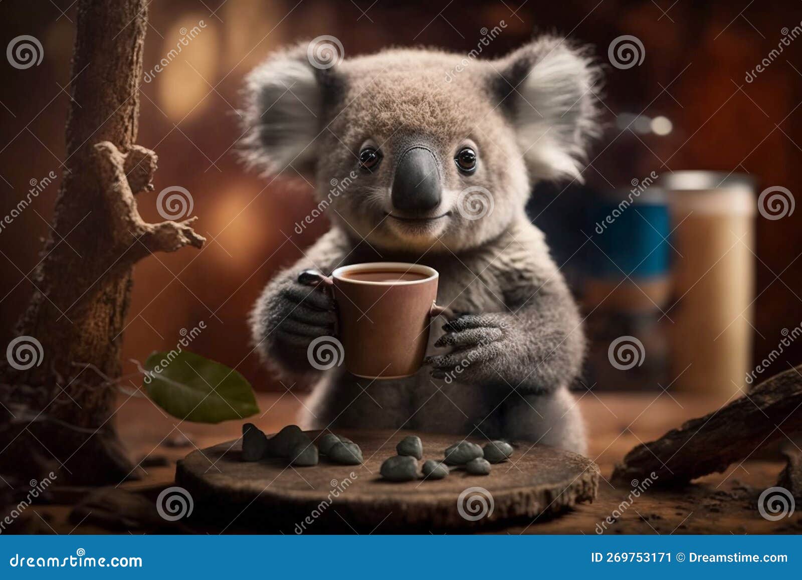 Koala Drinking a Cup of Coffee in the Morning AI Generated Content ...