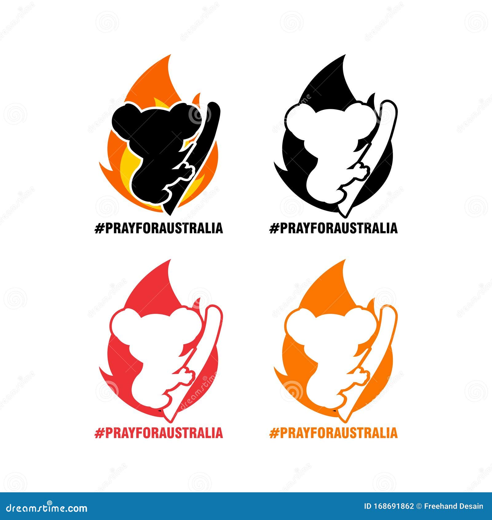 A Koala with Fire Burning Background, Vector and Illustration Stock ...