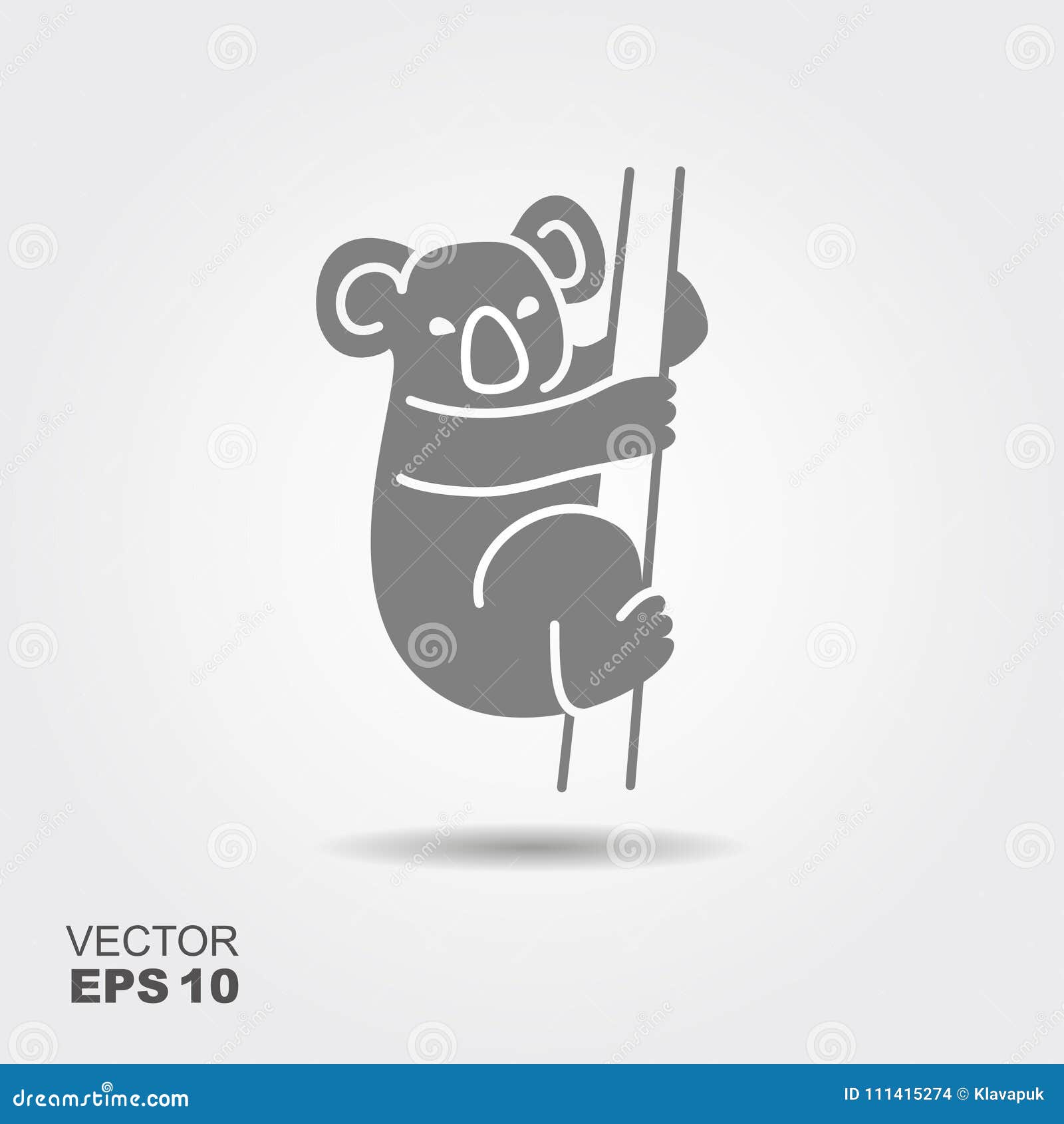 Koala flat icon stock vector. Illustration of design - 111415274