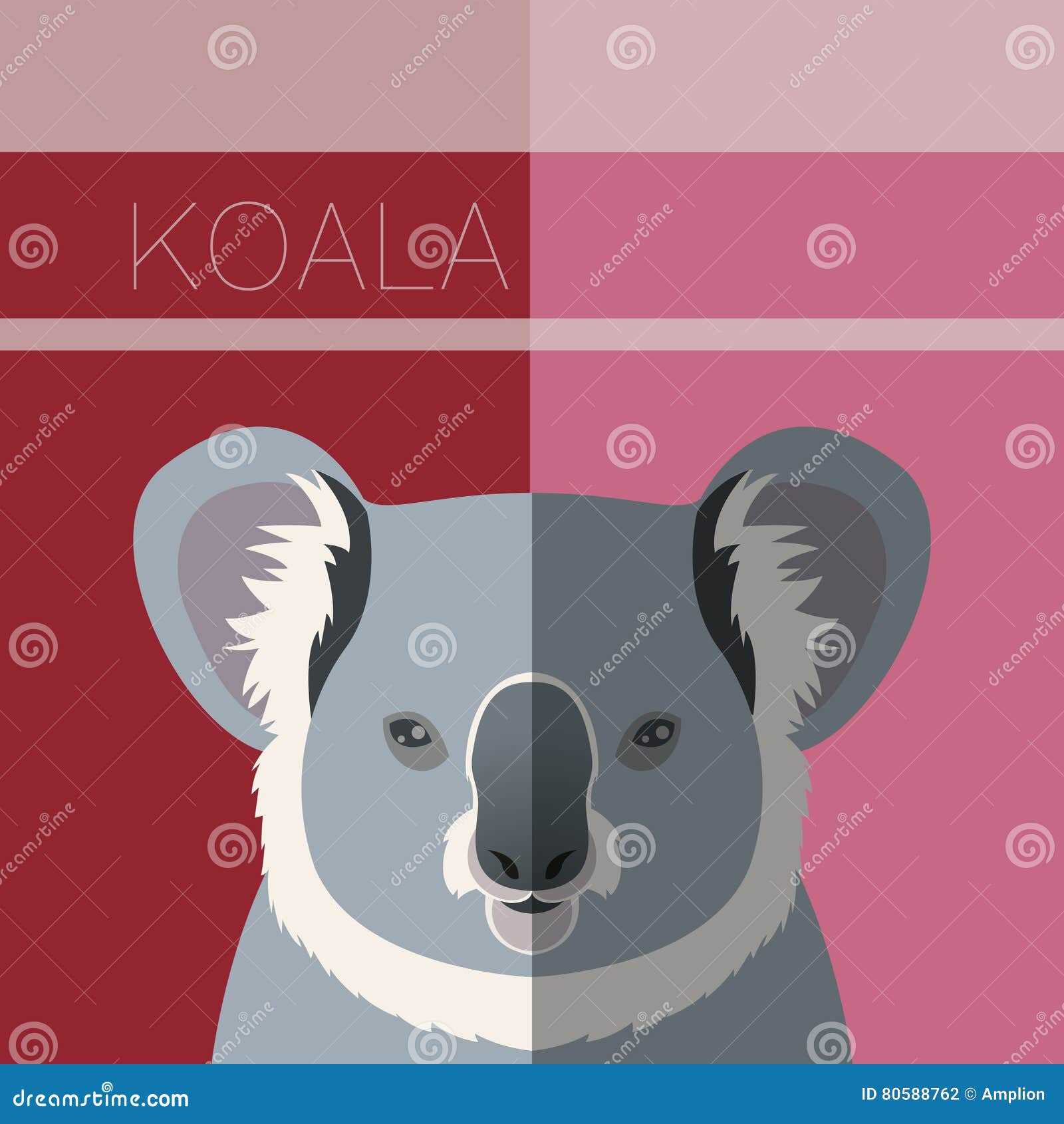 Koala flat postcard stock vector. Illustration of funny - 80588762