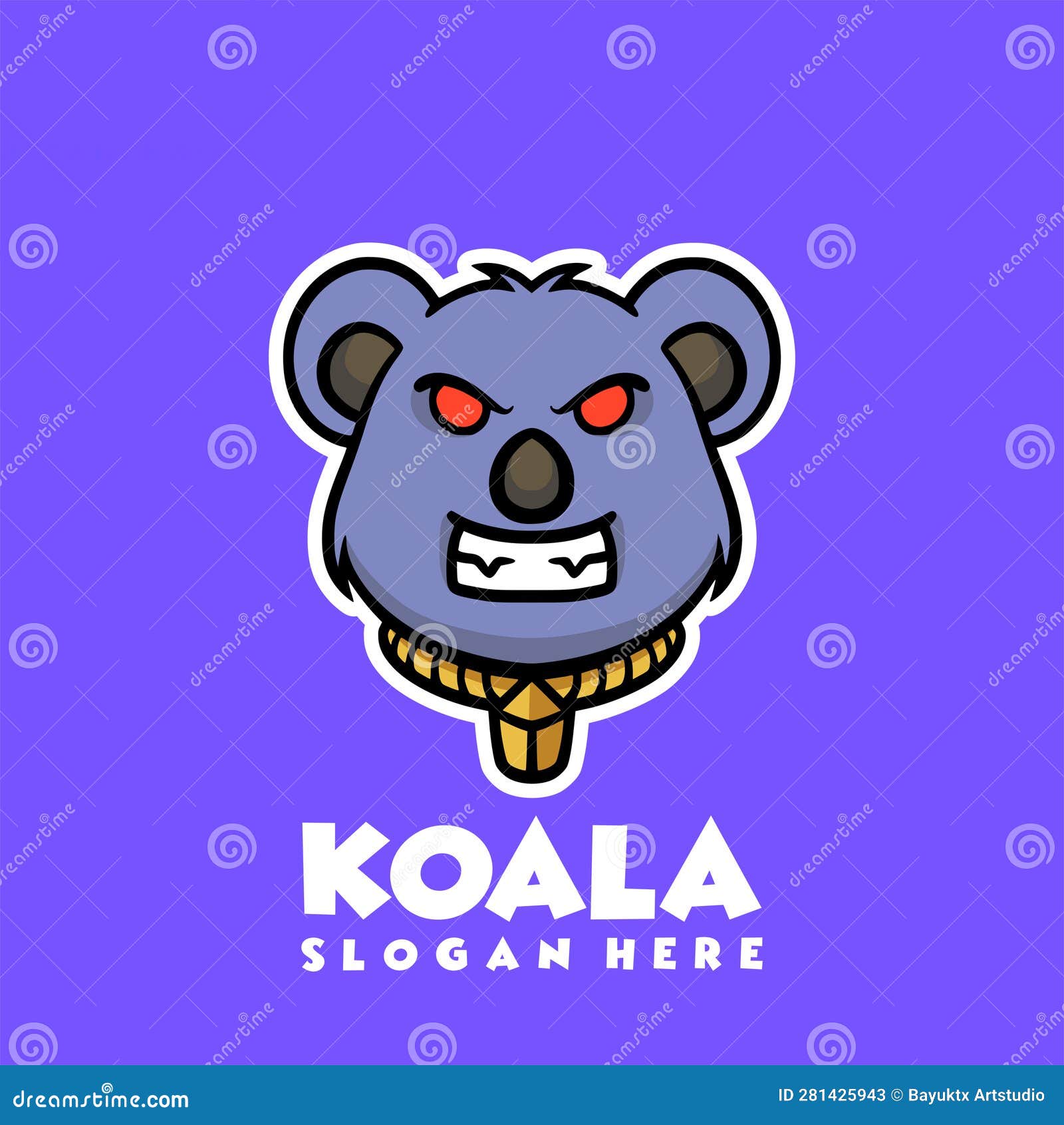 Koala head angry stock vector. Illustration of baby - 281425943