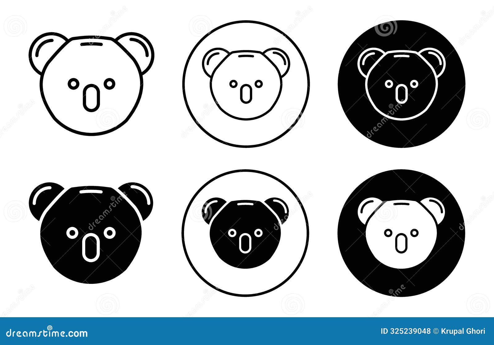 Koala Head Adult Antistress Coloring Page Vector | CartoonDealer.com ...