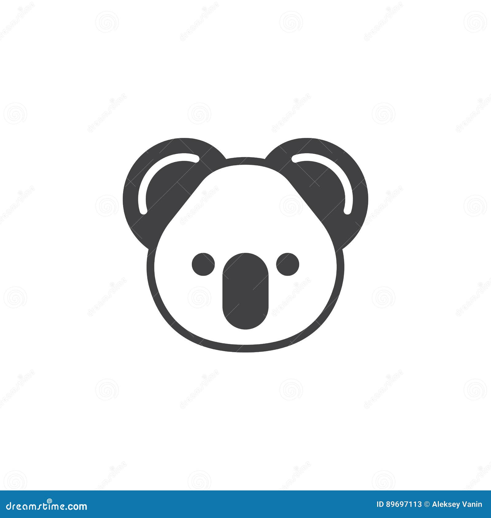 Koala Head Icon Vector, Filled Flat Sign Stock Vector - Illustration of ...