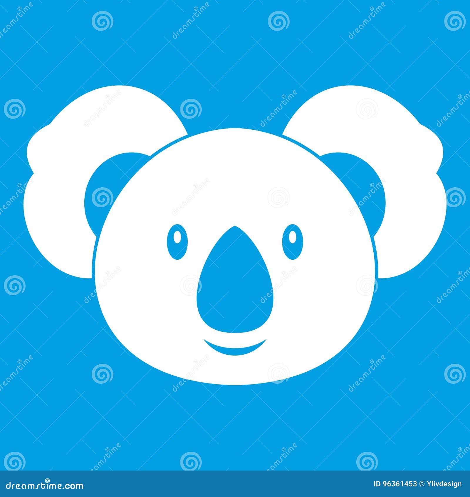 Koala icon white stock vector. Illustration of wild, mascot - 96361453