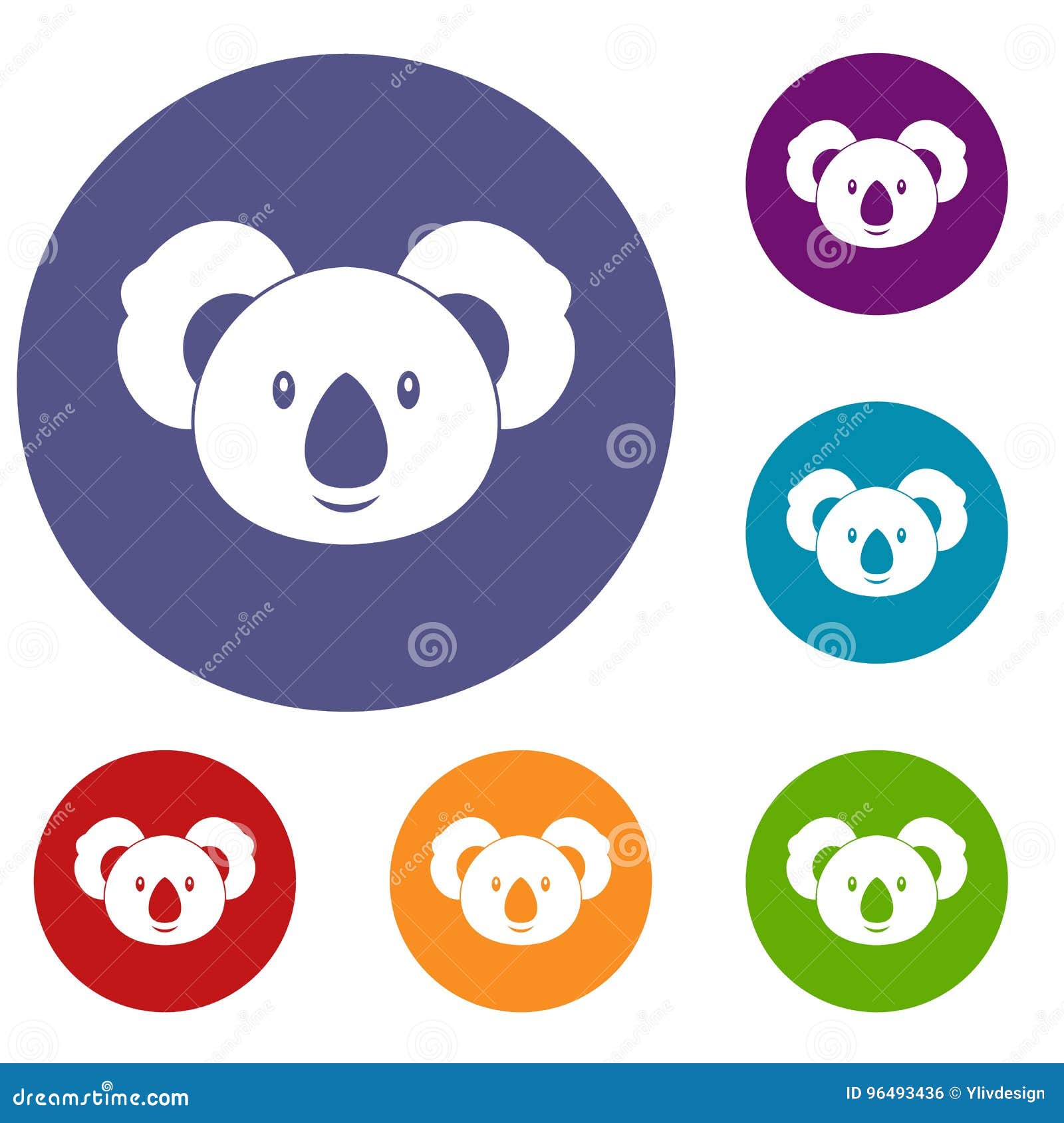 Koala icons set stock vector. Illustration of australian - 96493436