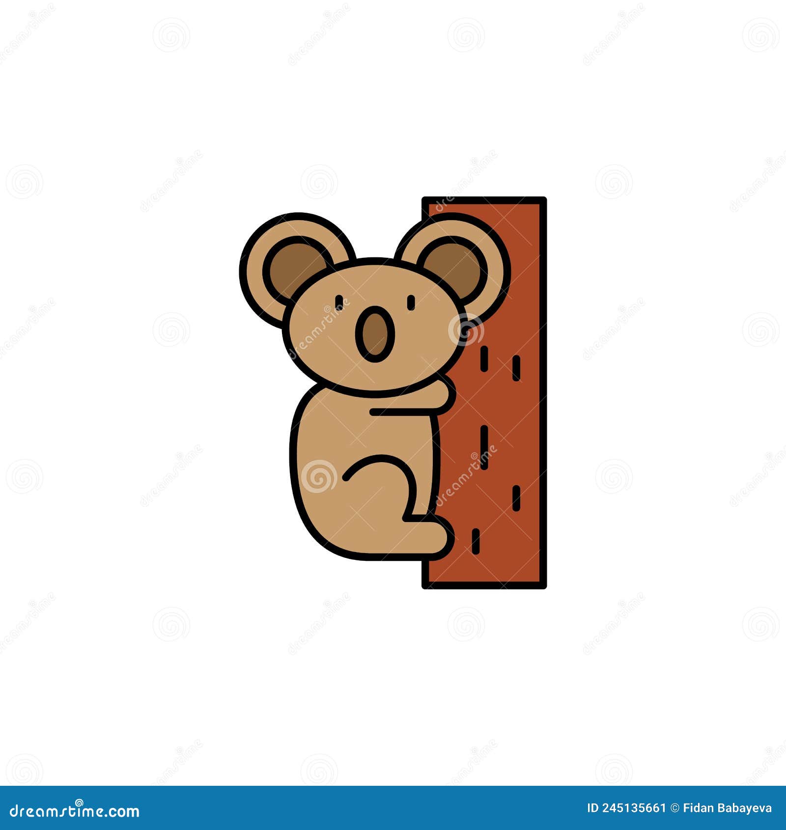 KOALA Line Type Logo Design Symbol Illustration Stock Photo ...