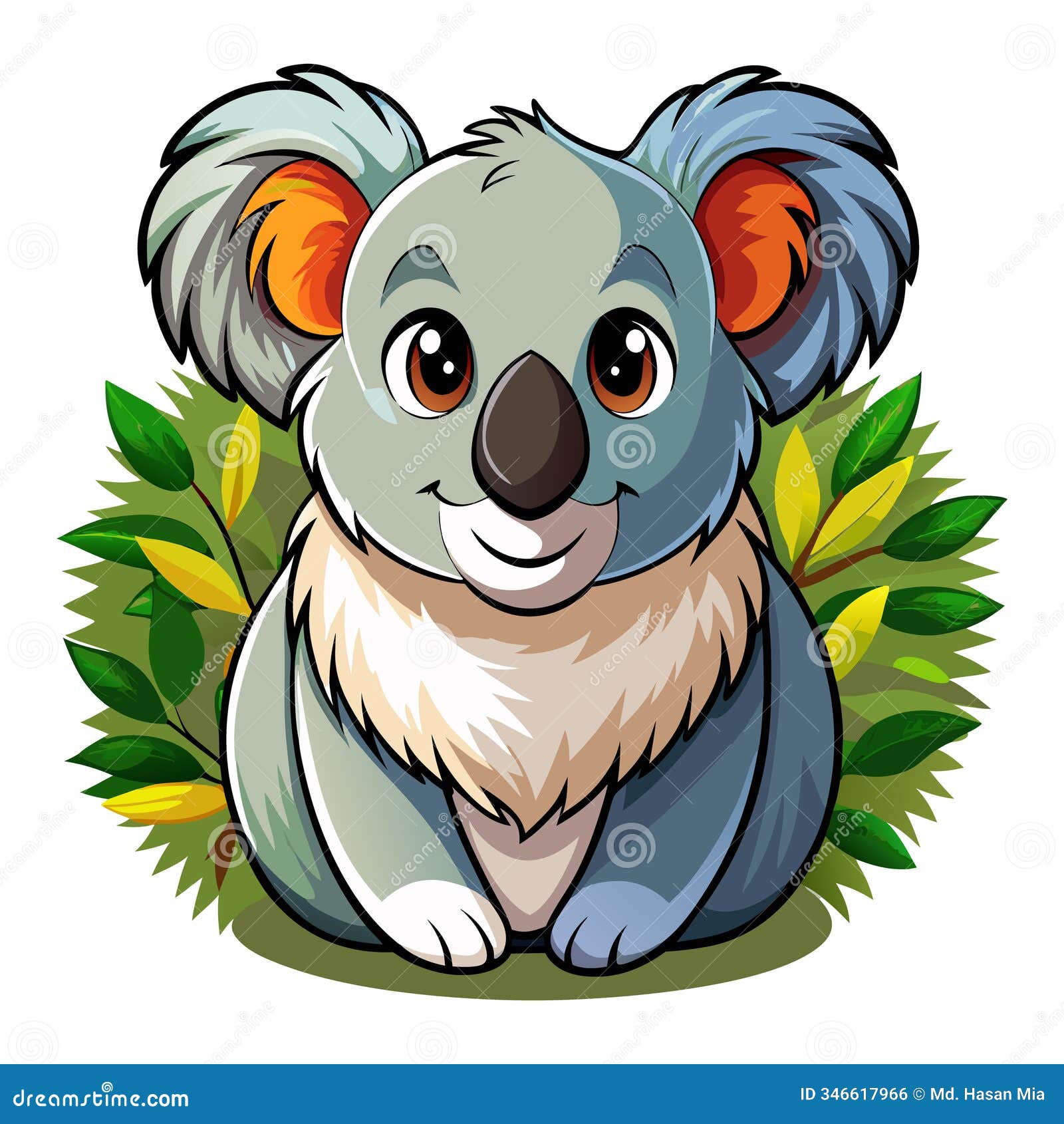 Koala Mascot Vector Sticker Design Stock Vector - Illustration of ...