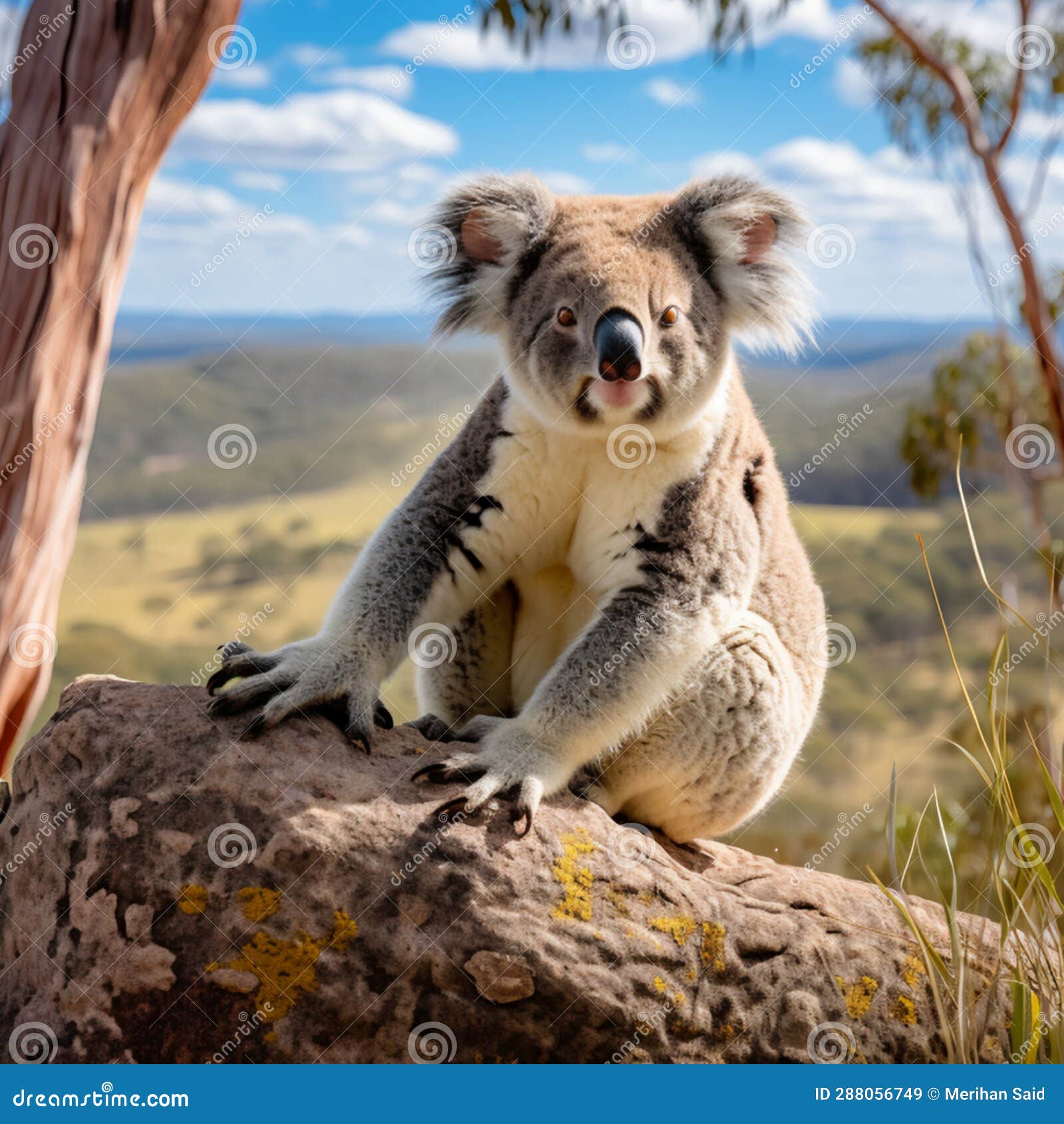 Koala in a Natural Habitat with a Scenic Background. AI Generative ...