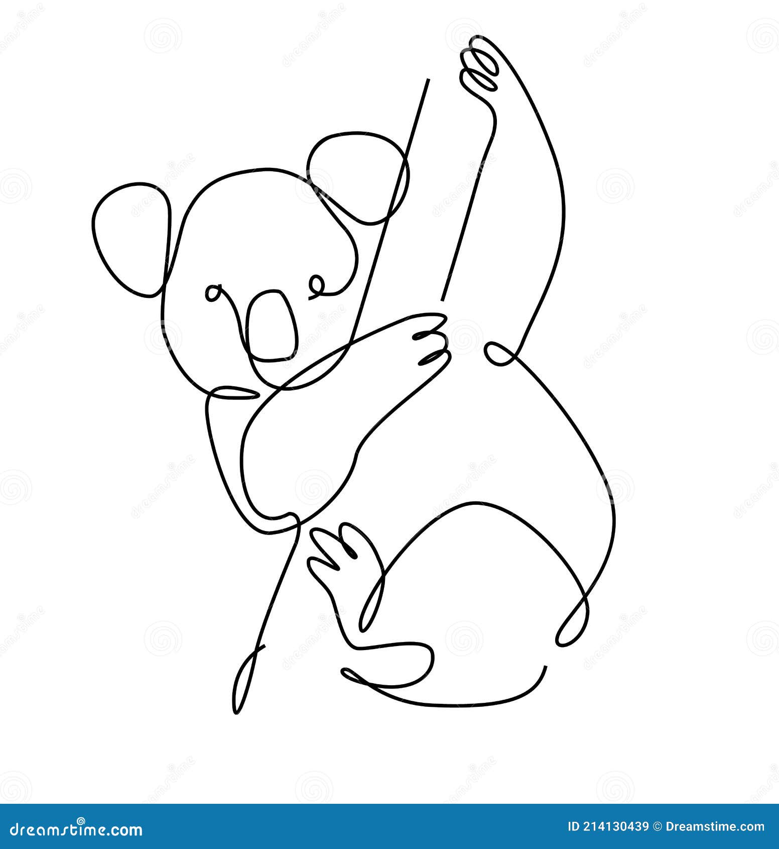 One Line Set Of Australian Animals. Koala Outline. Kangaroo Continuous ...
