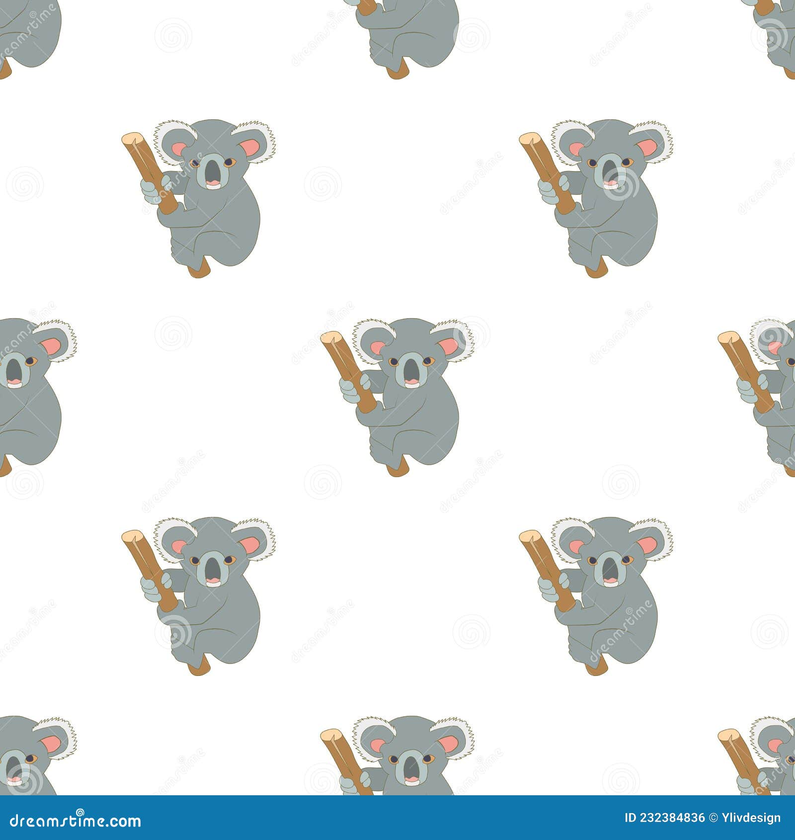Koala Pattern Seamless Vector Stock Vector - Illustration of repeat ...